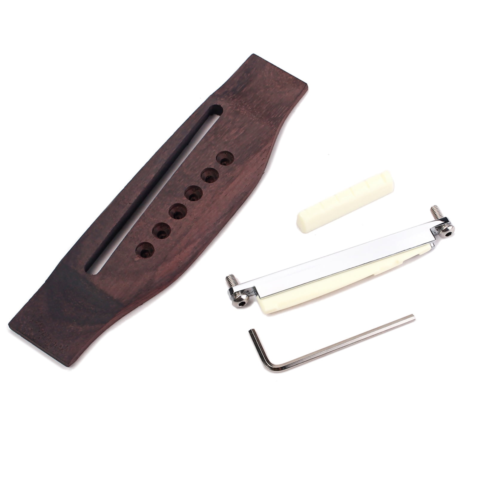 JIAHAOO Adjustable Height Acoustic Guitar Bridge Rosewood Metal Shaft ...