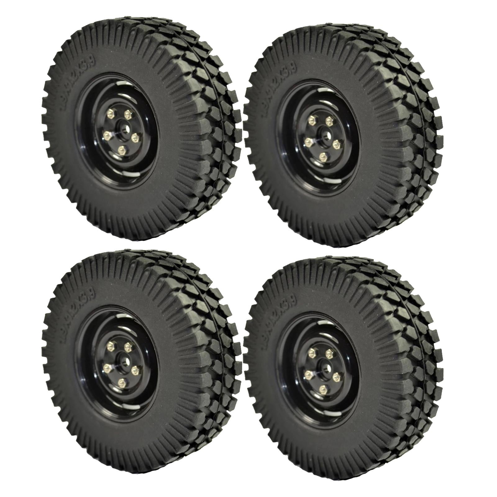 JIAHAOO Black Plastic Wheels with Rubber Tires for TAMIYA CC01 Easy ...