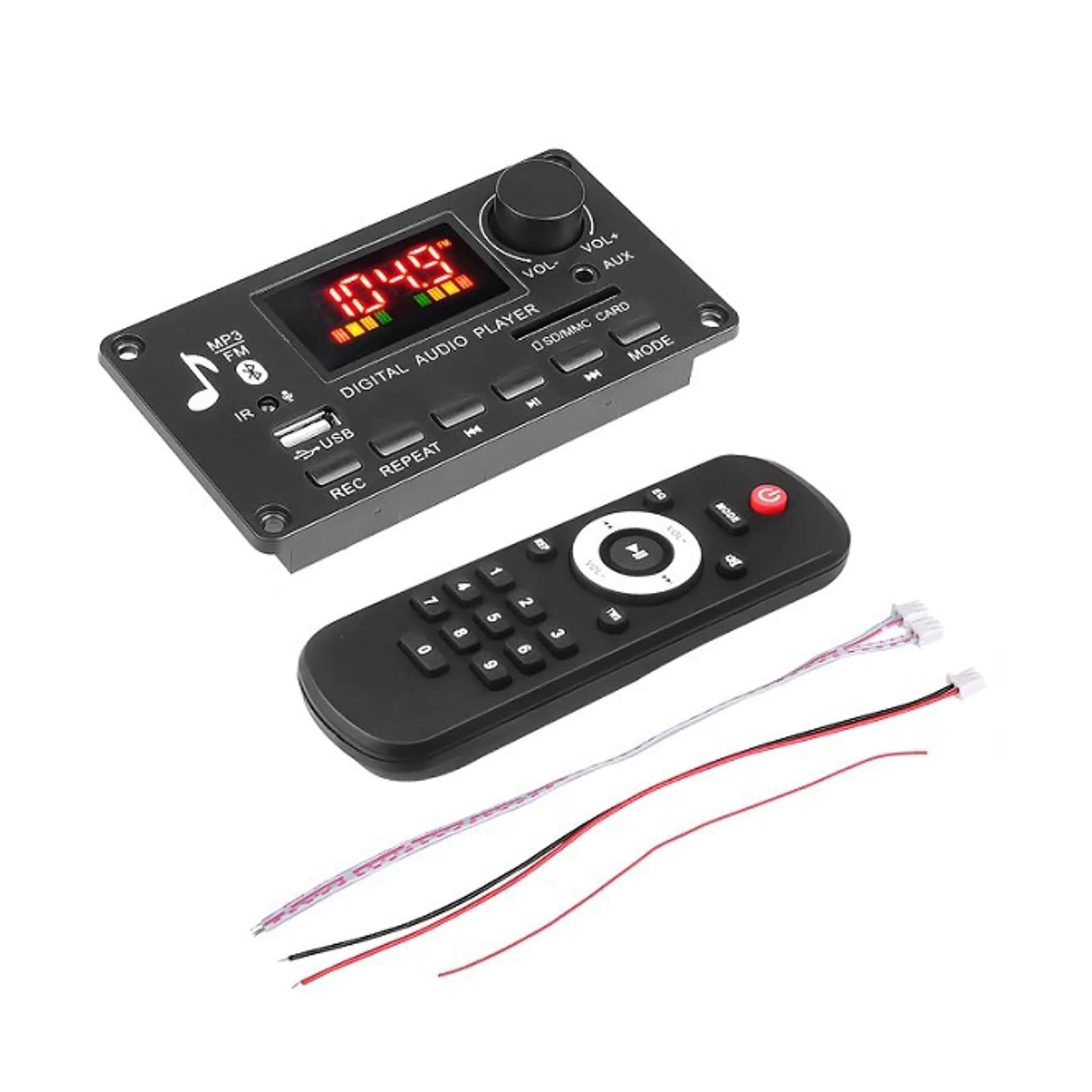 JIAHAOO Bluetooth 5.0 Amplifier Board 2x40W Power 7V-25V USB SD AUX FM Decoder Board MP3 WAV APE ...