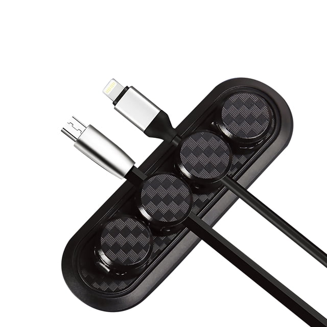 JIAHAOO Desktop Cable Organizer Carbon Fiber Look Magnetic USB Clip ...