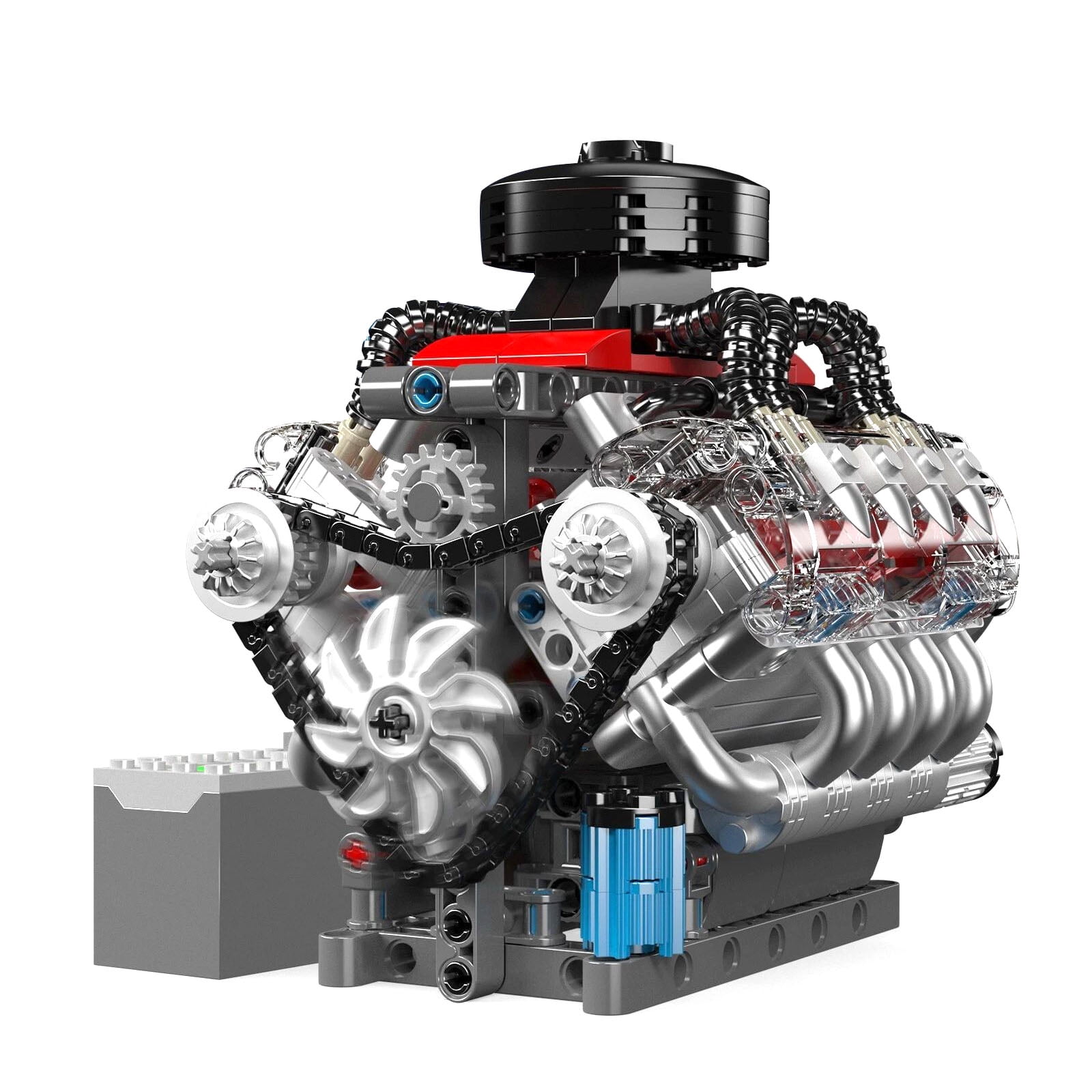 JIAHAOO Educational V8 Engine Building Block Model Kit Creative ...