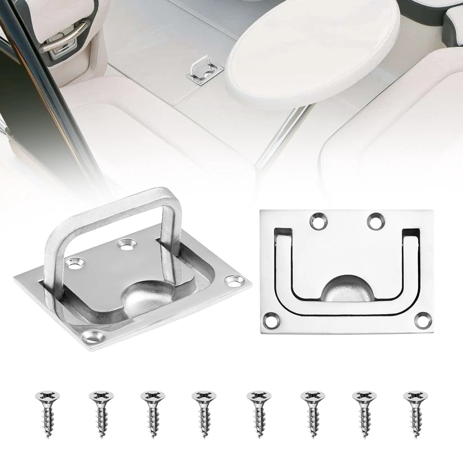 JIAHAOO Ergonomic Grip Boat Hatch Latch 316 Stainless Steel Foldable ...