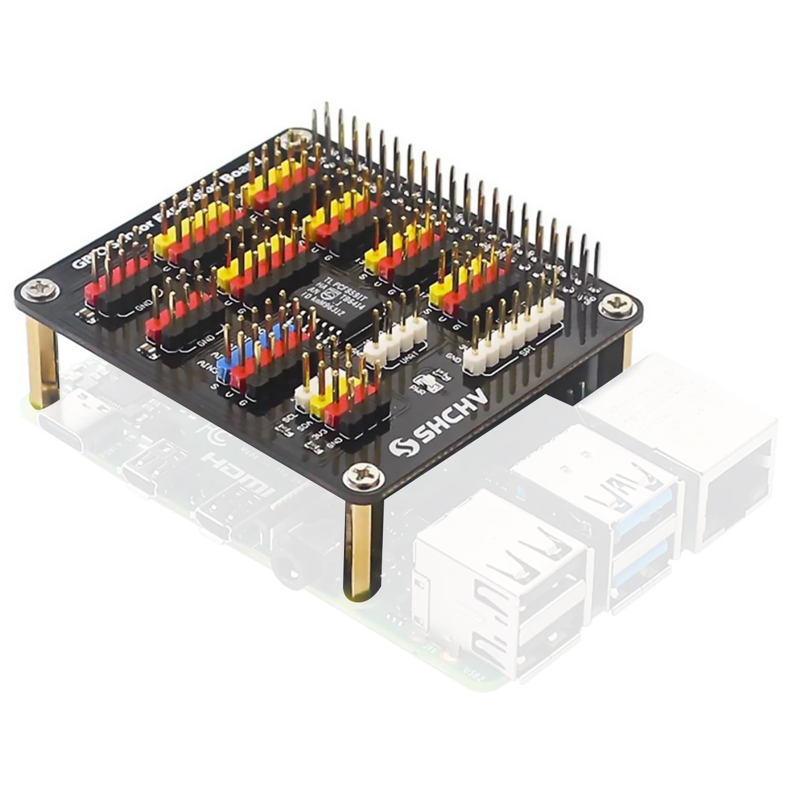 JIAHAOO GPIO Board for Pi with Analog to Digital and Digital to Analog Conversion 4 AD 1 DA I2C ...