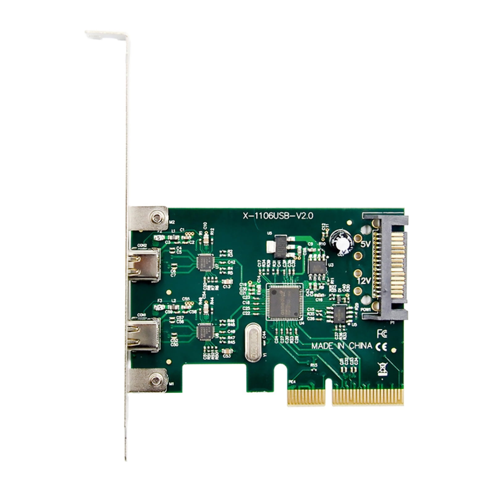 JIAHAOO High Speed PCIe to USB 3.1 Type C Card Dual Port 10Gbps for PC ...