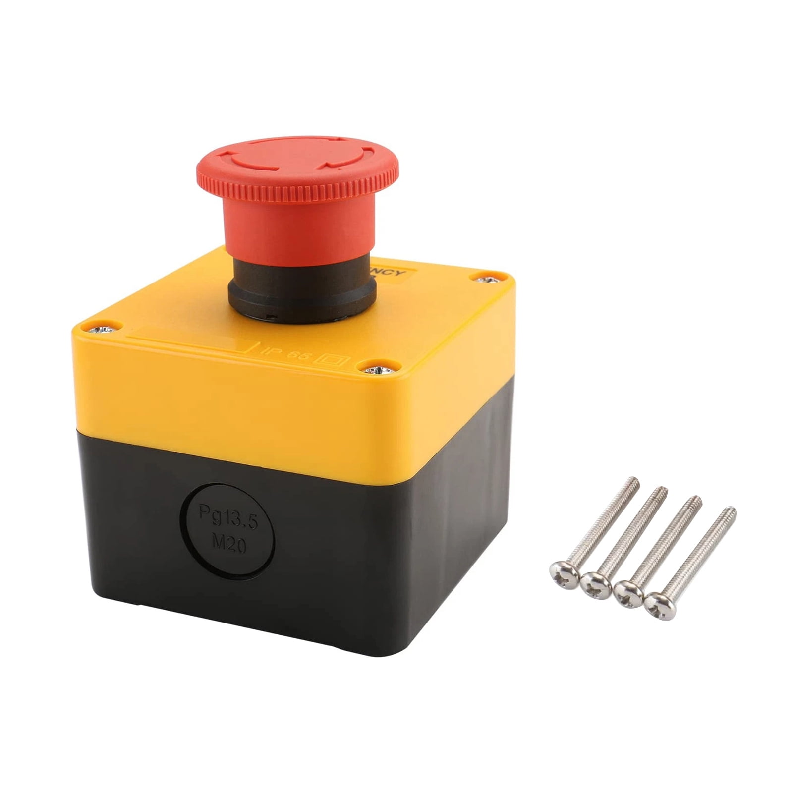 JIAHAOO IP65 Waterproof Emergency Stop Switch 22mm for Machine Safety ...