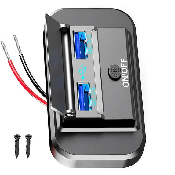 JIAHAOO Marine USB Power Outlet For 12V 24V Boats Dual Port QC3.0 Fast ...