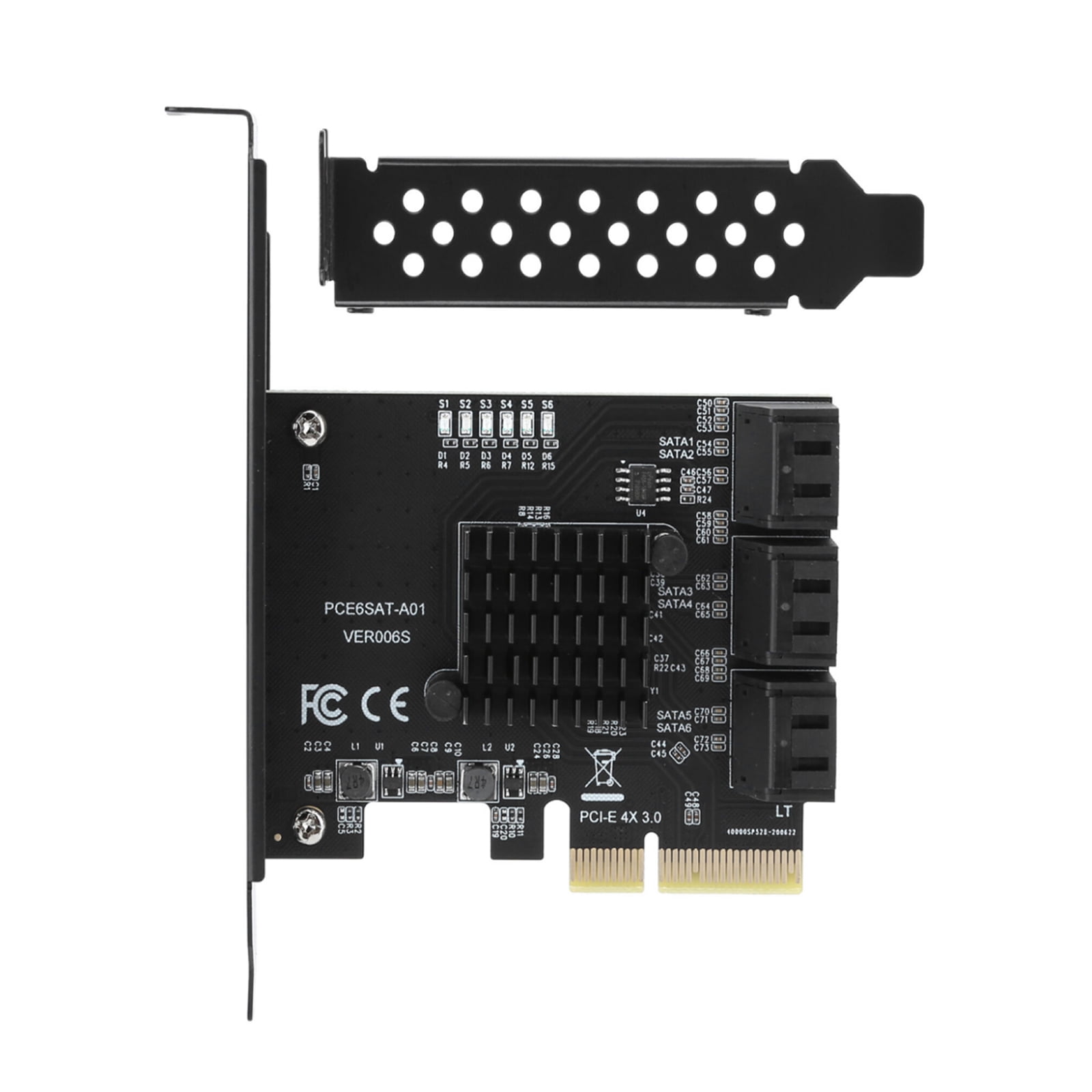 JIAHAOO PCI E to SATA 3.0 Controller Expansion Card ASM1166 HDD SSD ...