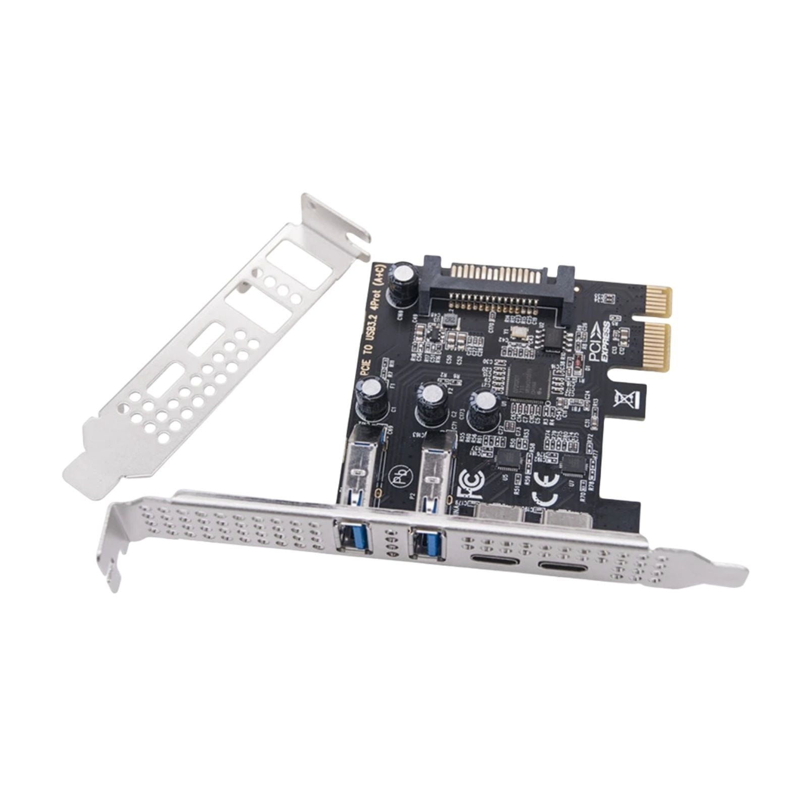 JIAHAOO PCIe to USB 3.2 Expansion Card 4 Port D720201 5Gbps with 2 USB ...