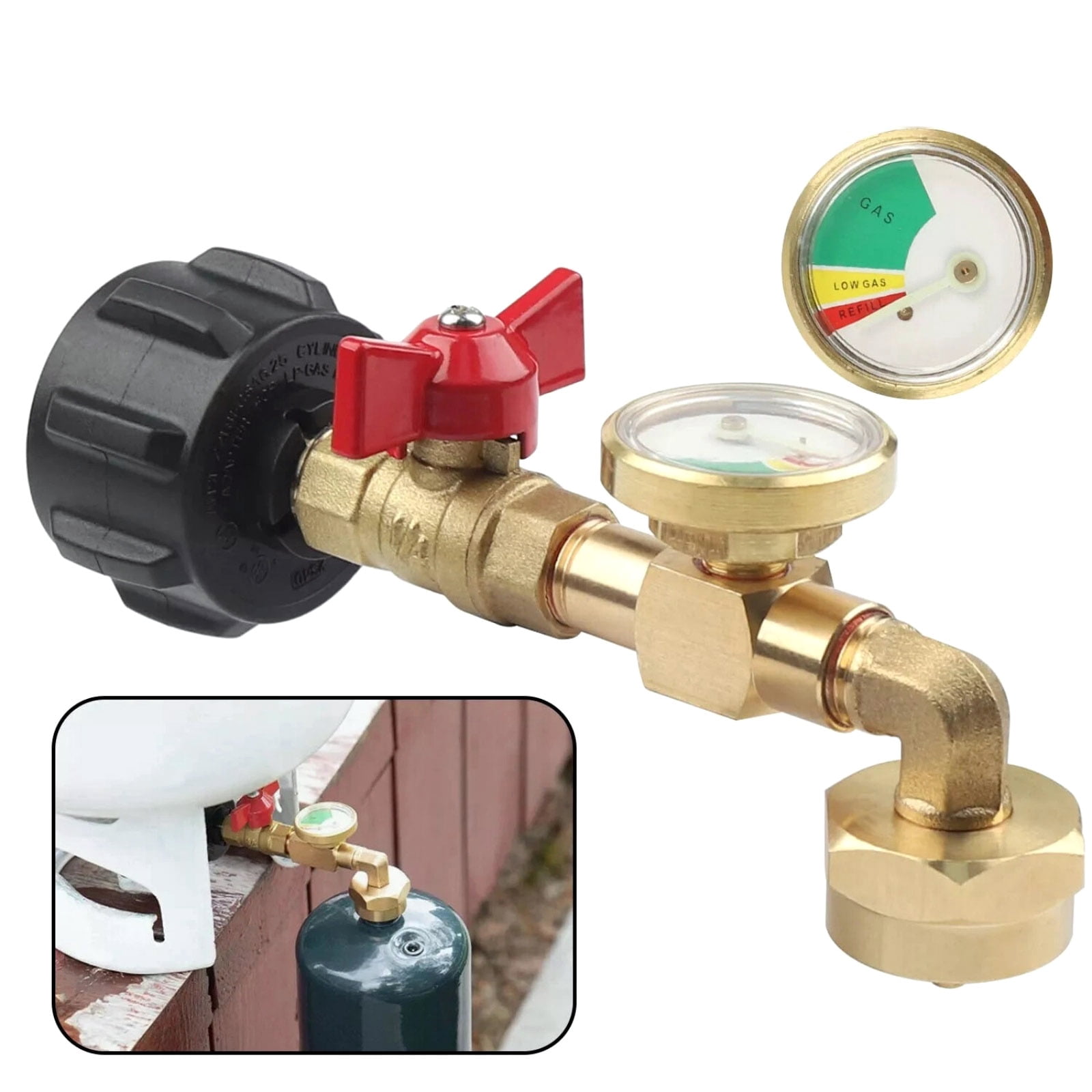 JIAHAOO Propane Tank Refill Adapter Leak-Proof Safety Valve 90-Degree ...