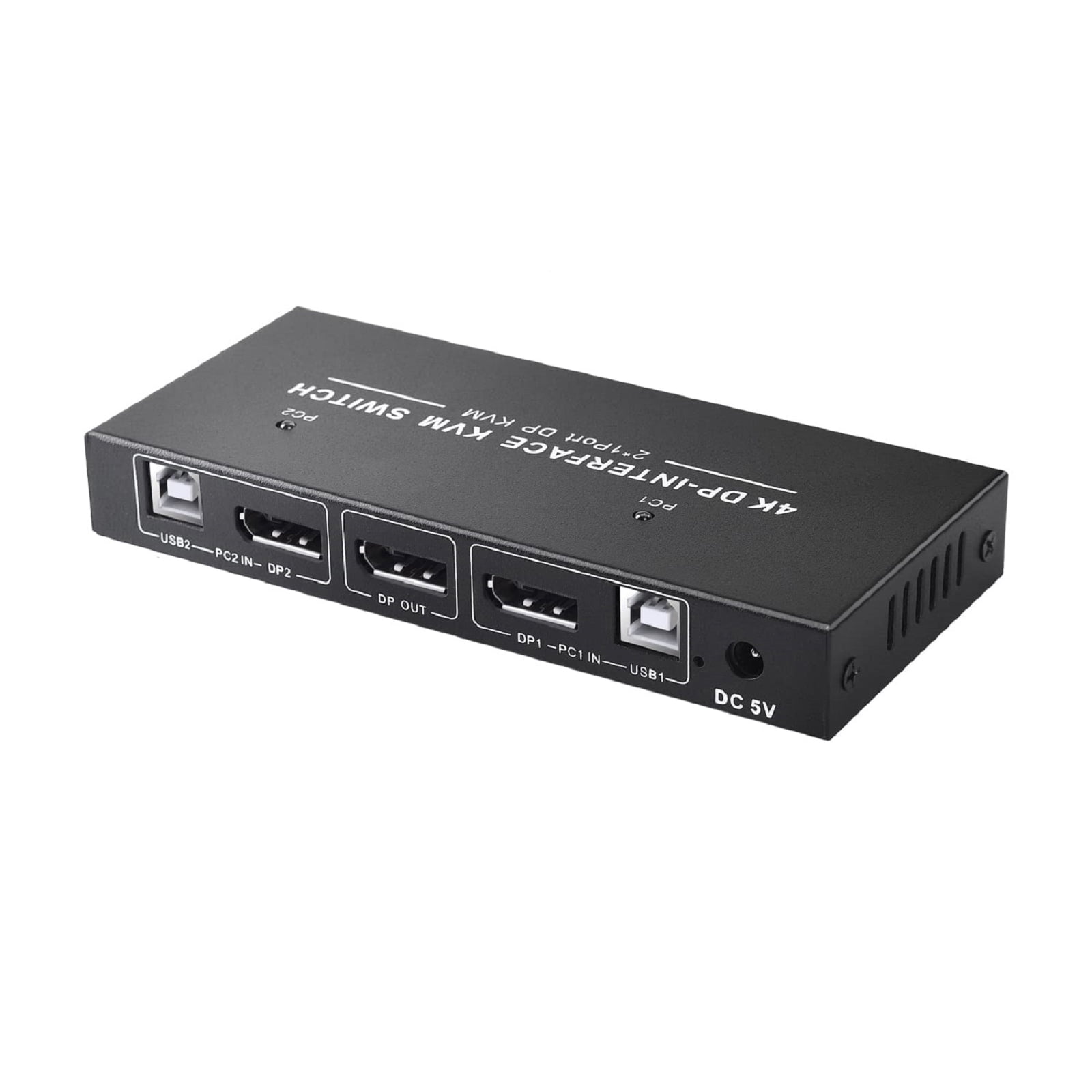 JIAHAOO USB DP KVM Switch 4K DisplayPort 2 Port 60Hz 2 in 1 Out for PCs ...