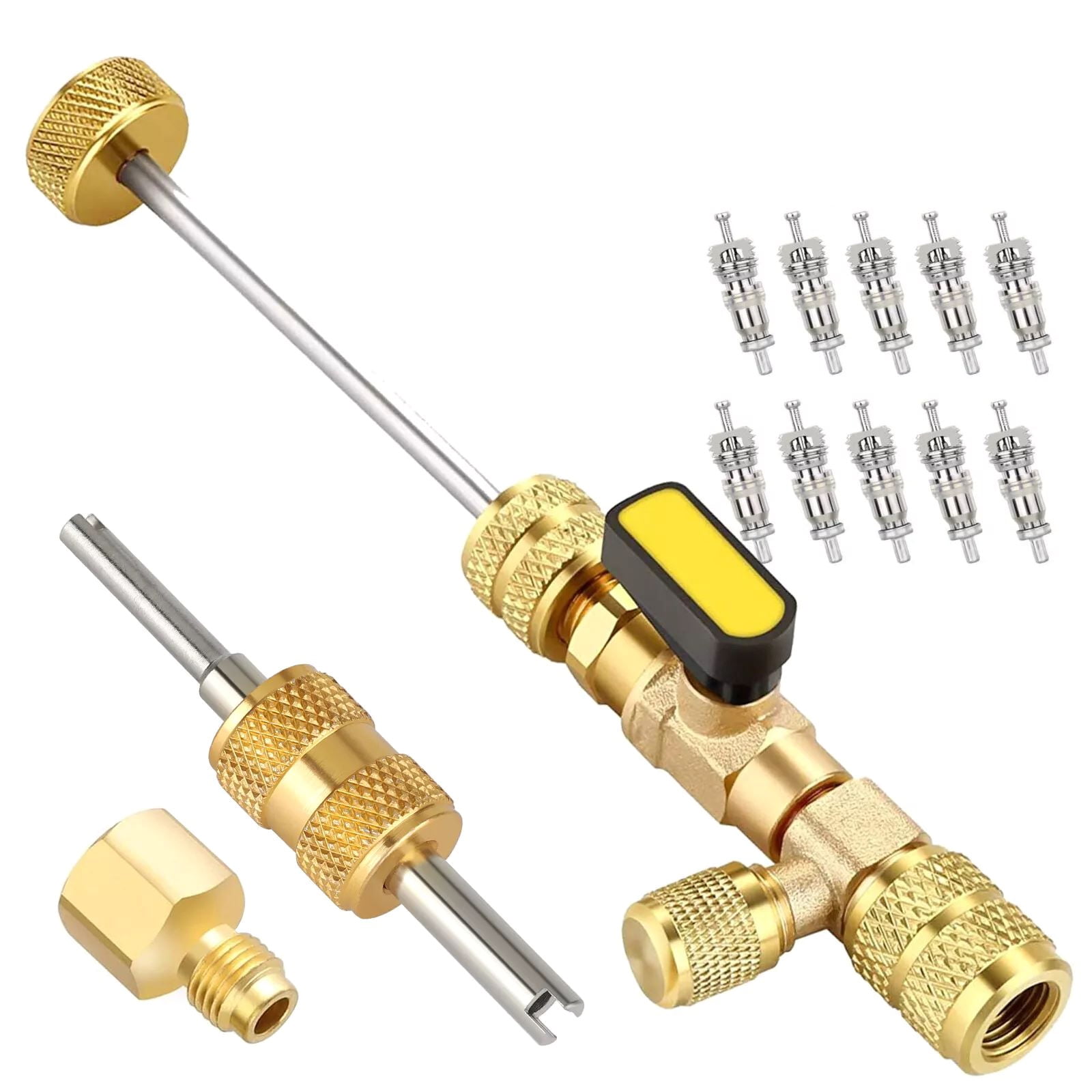 JIAHAOO Valve Core Tool Remover Installer for HVAC AC Brass Dual 1 4 ...