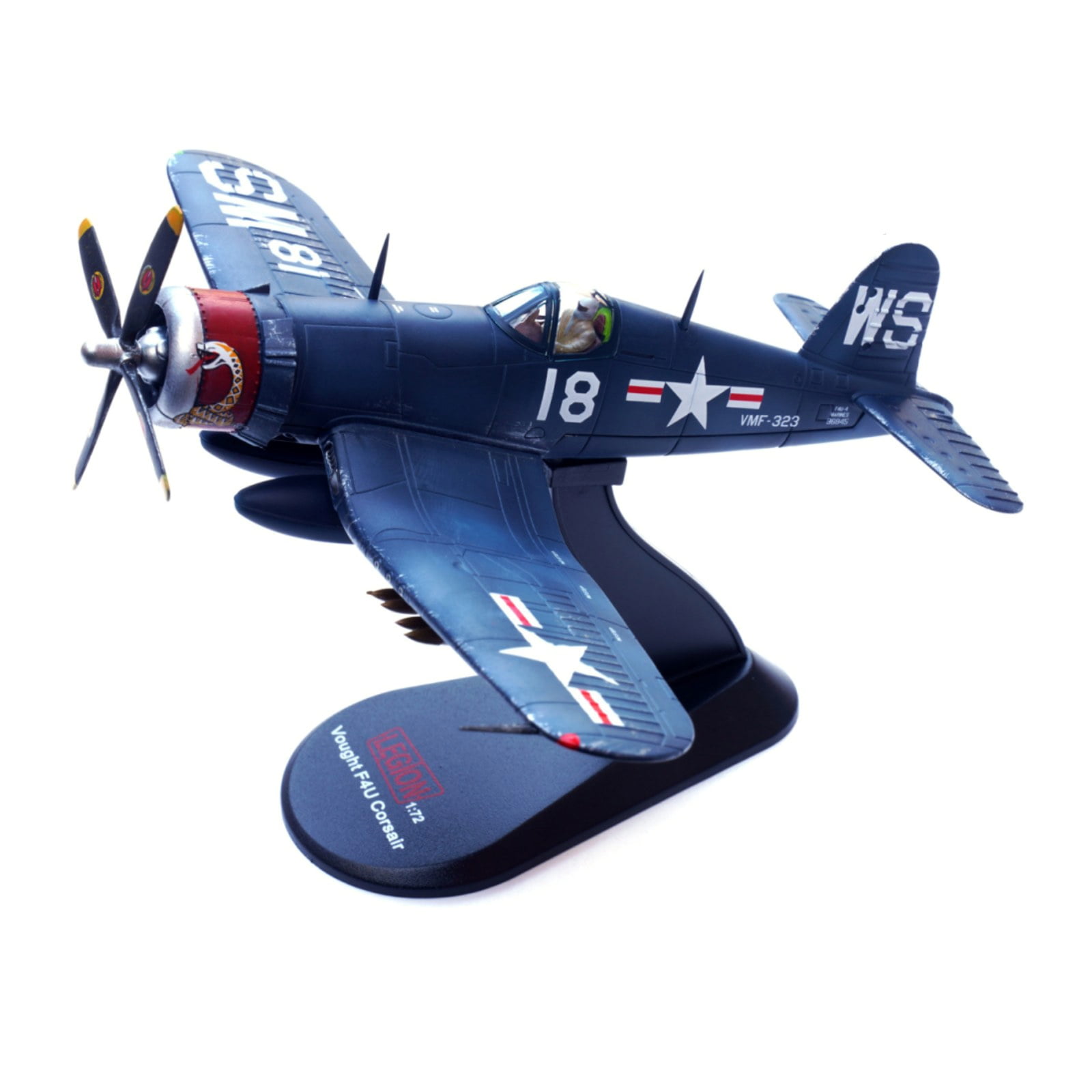 JIAHAOO WWII USMC F4U Corsair VMF 323 Death Rattlers 1:72 Scale Diecast Model Gift for Aviation ...