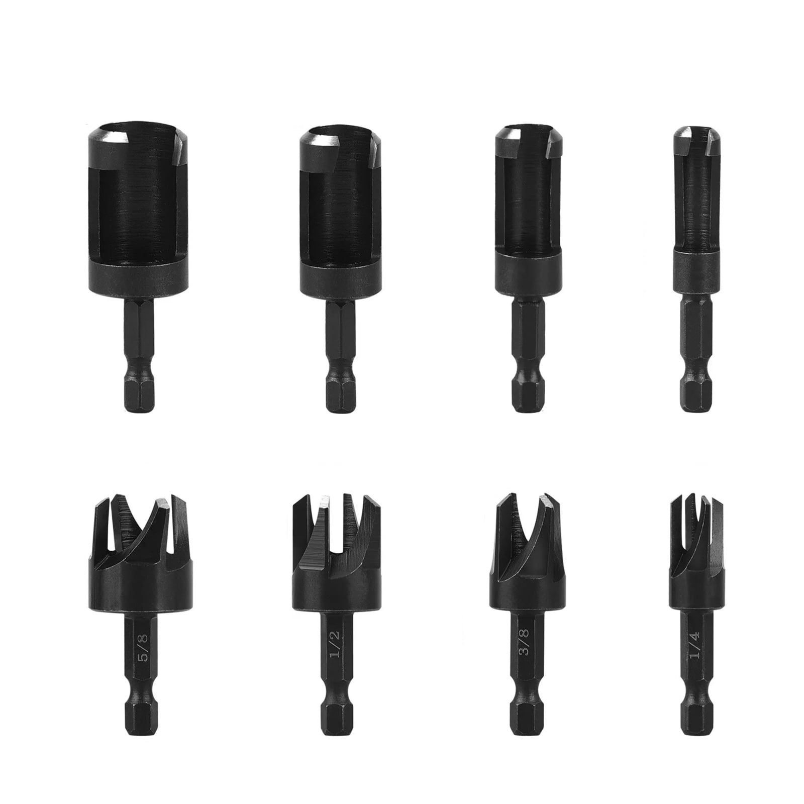 JIAHAOO Woodworking Wood Plug Cutter 8 PC Set Carbon Steel Drill Bits 1 ...