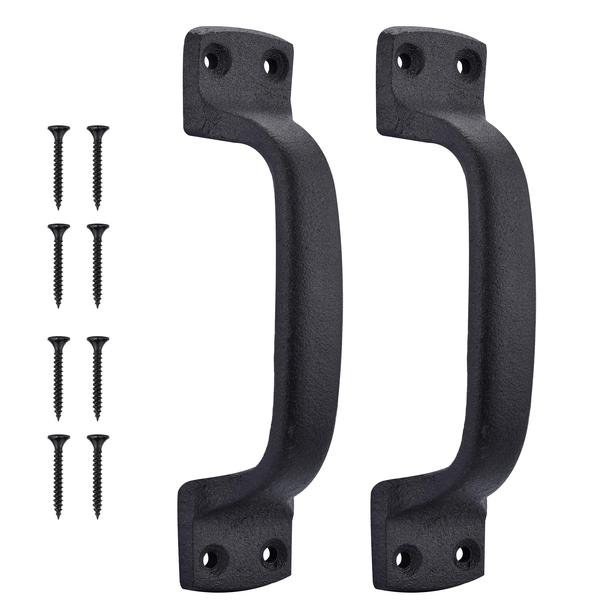 JIAHOO Rustic Barn Door Handles, Black Cast Iron Gate Handle, 7 inch ...