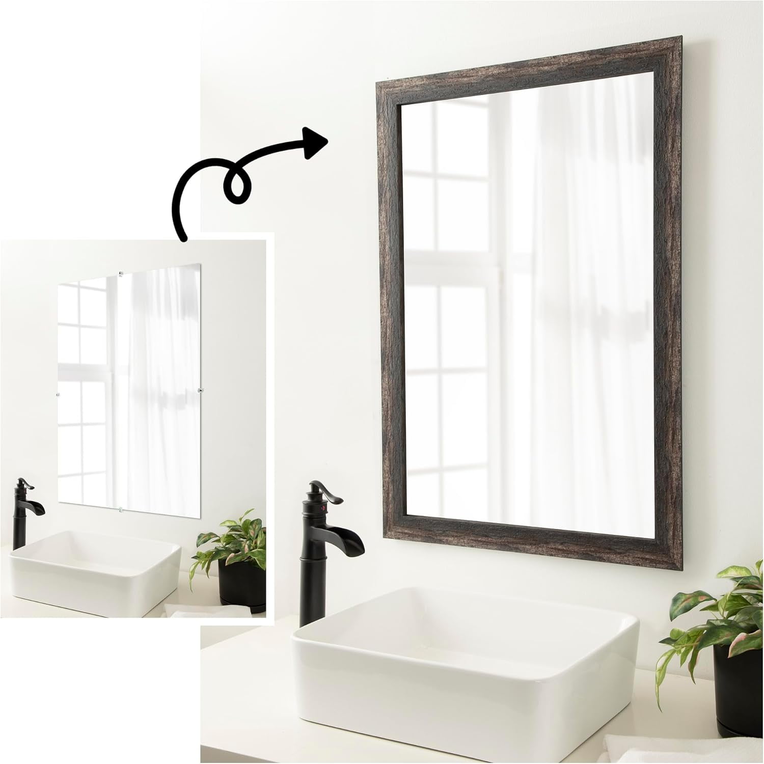 JIAJIA Bathroom Mirror Makeover Frame Border Kit - Fits a 36x36 inch Mirror - Mirror NOT ...