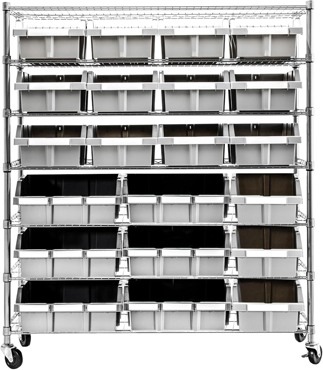 JIAJIA Heavy Duty NSF Bin Rack Solid Steel Wire Shelving Storage Unit ...