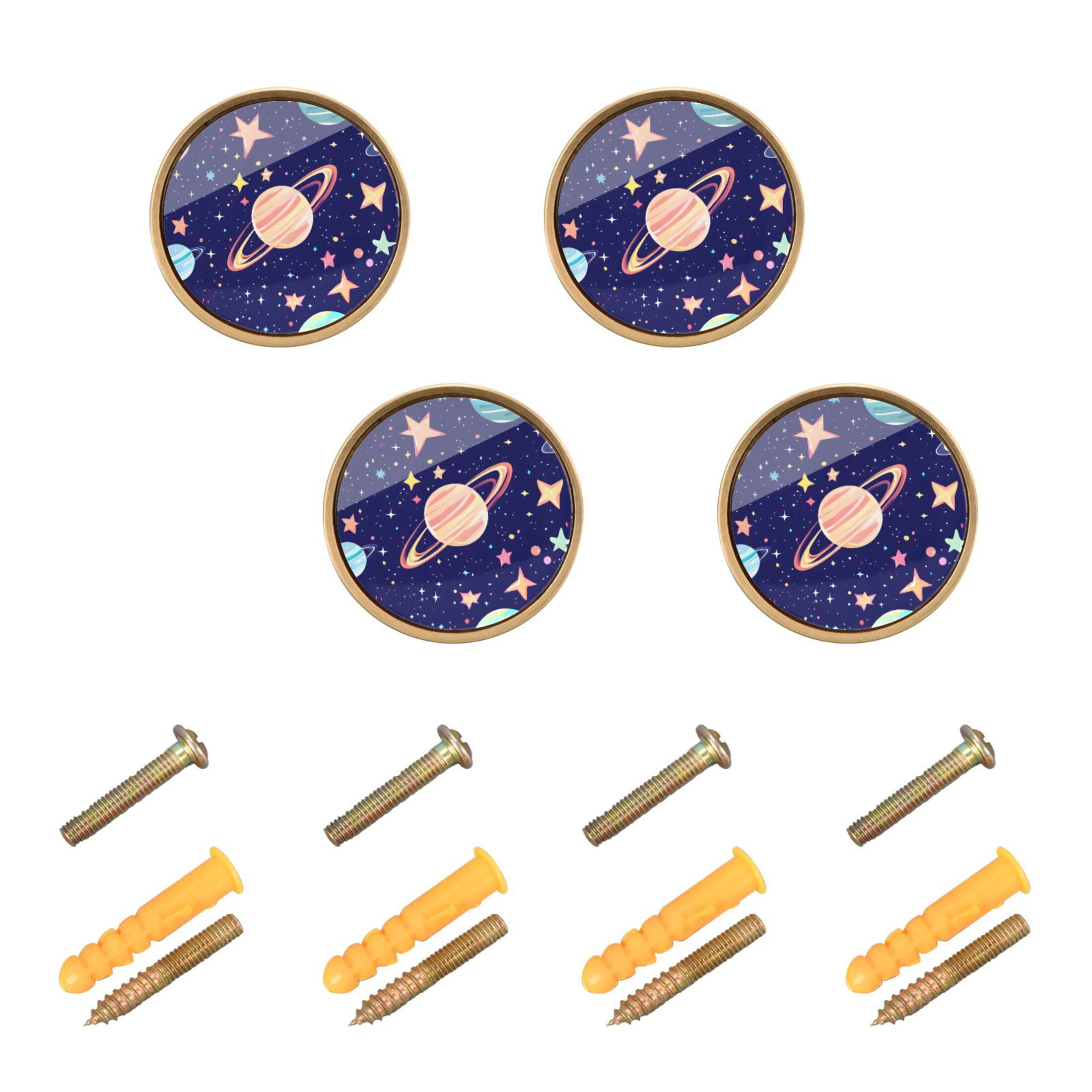 JIALIOU Kitchen Cabinet Knobs Round Zinc Drawer Pulls, Cartoon Planet ...