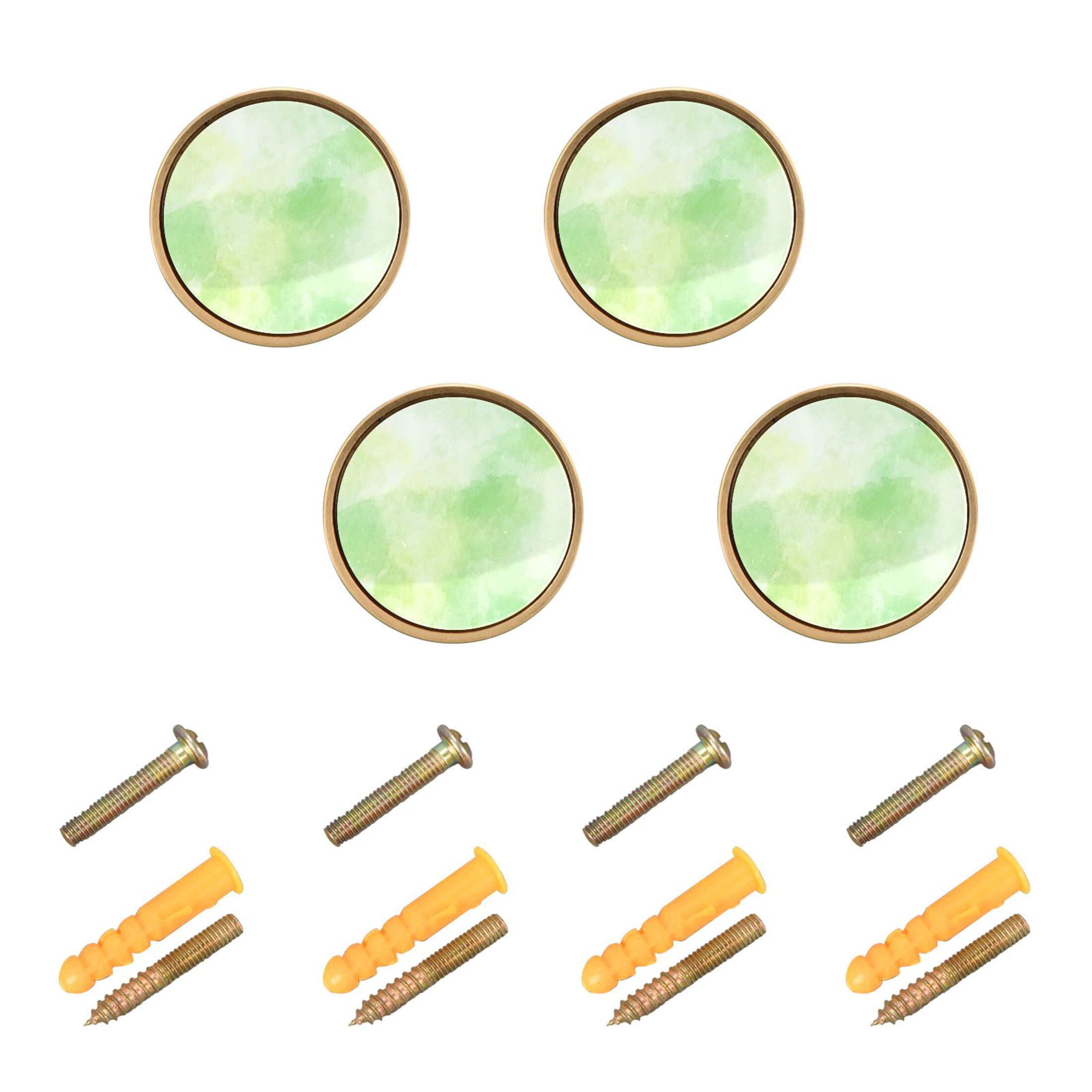 JIALIOU Kitchen Cabinet Knobs Round Zinc Drawer Pulls, Light Green Soft ...