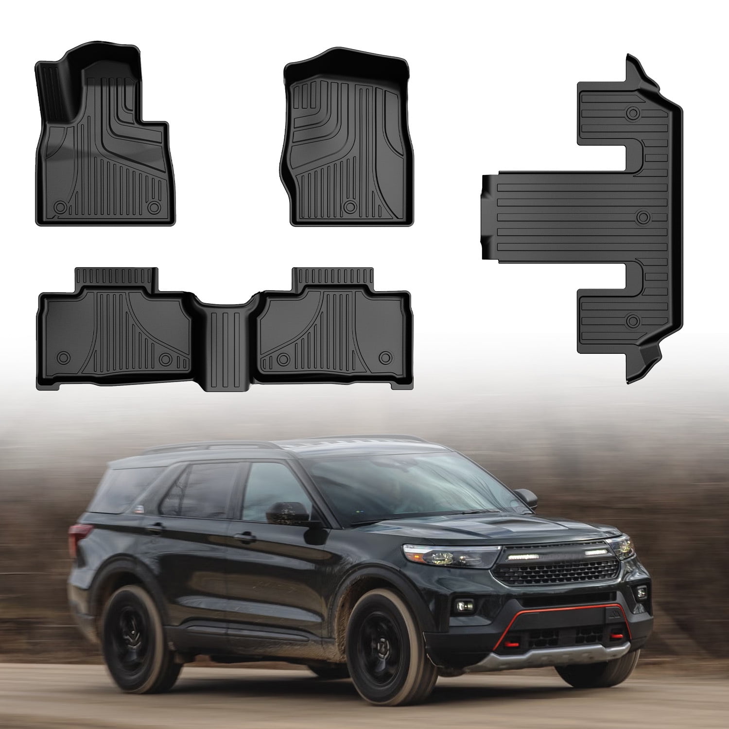 JIAMAOXIN Floor Mats for Ford Explorer 2020-2025 6-Passenger - 1st ...