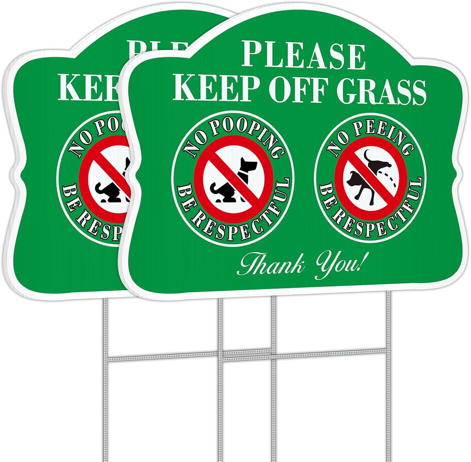 JIAMING No Pooping Or No Peeing Dog Signs, Keep Off Grass Sign, 2 Pack ...