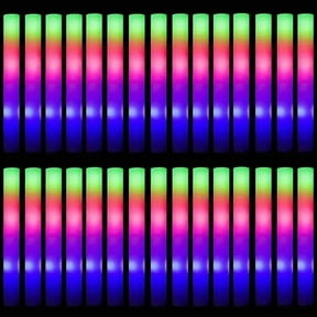 Partyglowz Bright LED Light Up 18 inch White Foam Stick Batons - Bulk ...