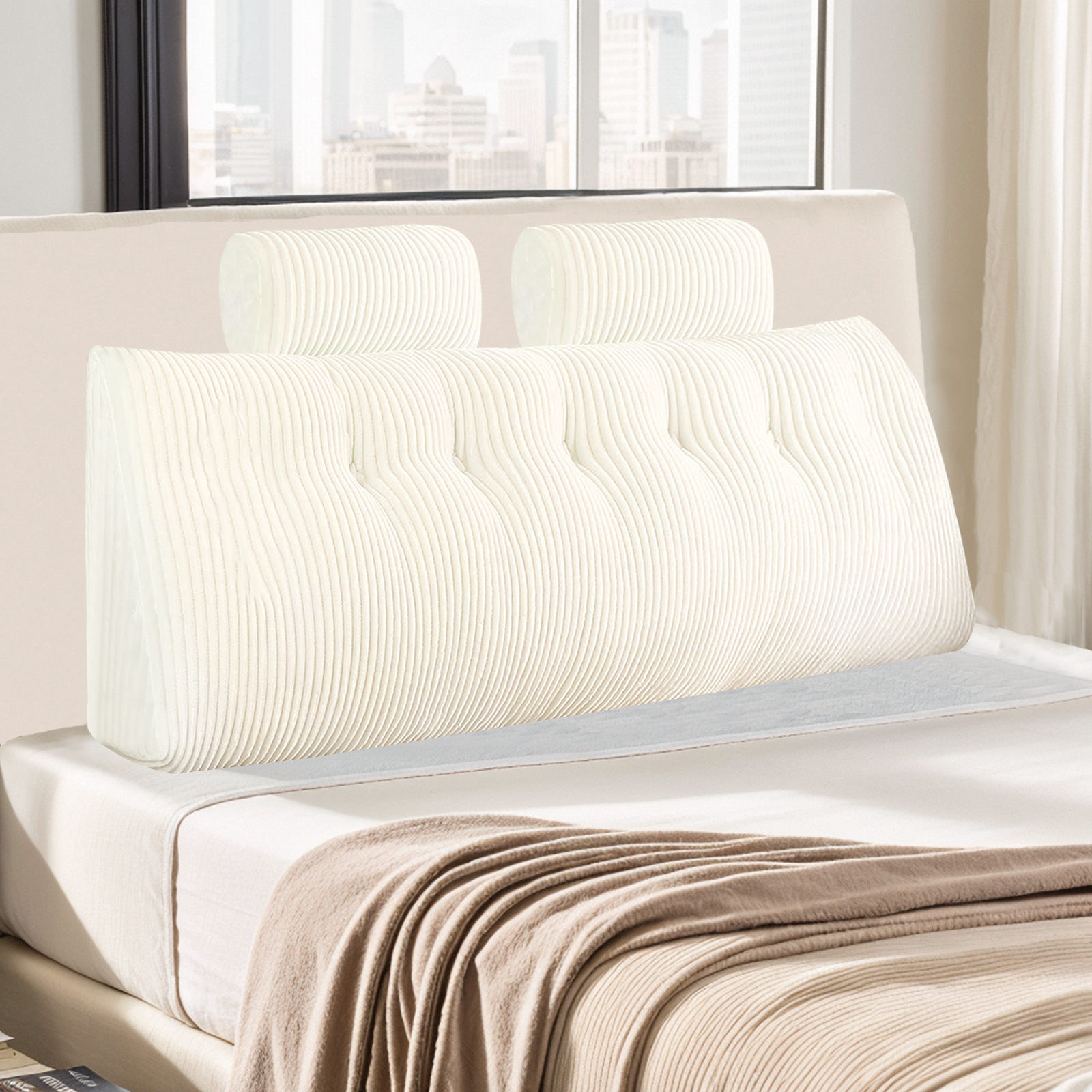 JIAN YA NA Headboard Wedge Pillow ,Large Bolster Cushion,Reading ...