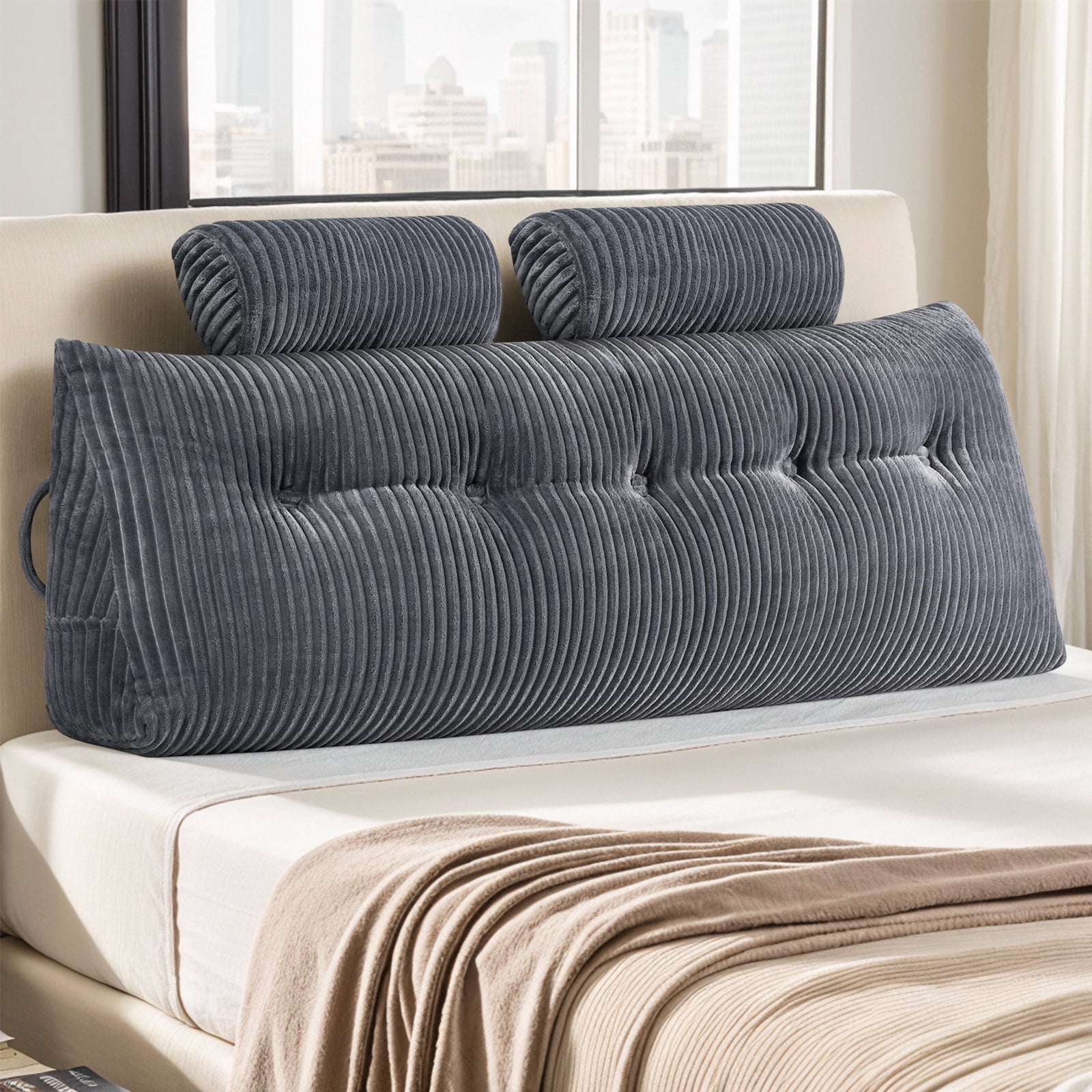 JIAN YA NA Headboard Wedge Pillow ,Large Bolster Cushion,Reading ...