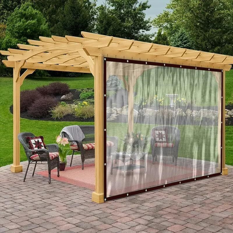 JIAN YA NA Heavy Duty Waterproof Clear PVC Tarp Transparent Tarpaulin ...