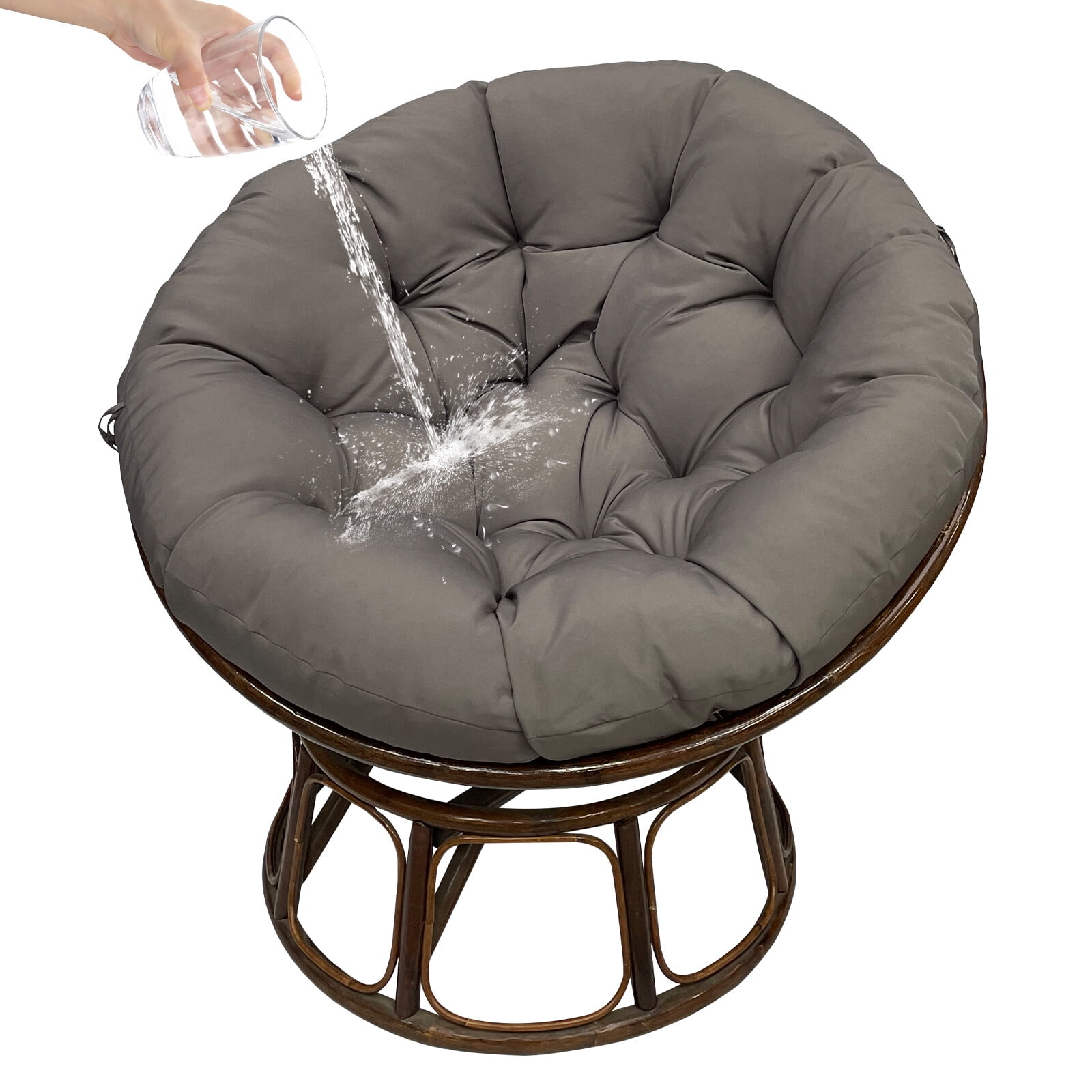 JIAN YA NA Indoor Outdoor Papasan Cushion, 51-inch Hanging Egg Chair ...