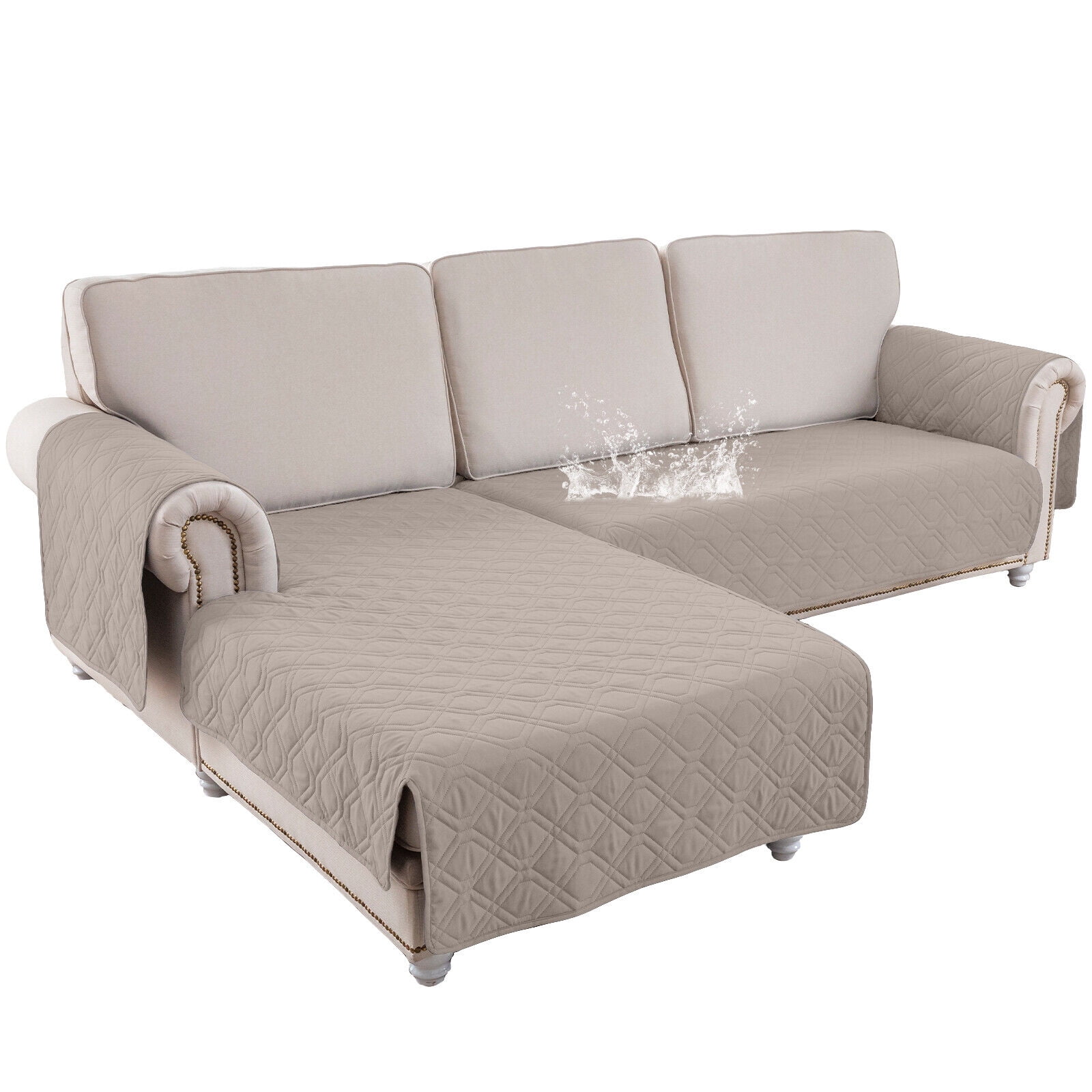 JIAN YA NA Sectional Couch Covers Waterproof L Shape Sofa Cover 2-Piece ...