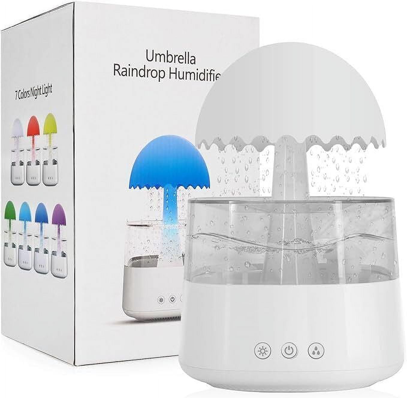 JIAN YA NA Waterfall Humidifier Water Drip,Rain Cloud Diffuser with 7 ...