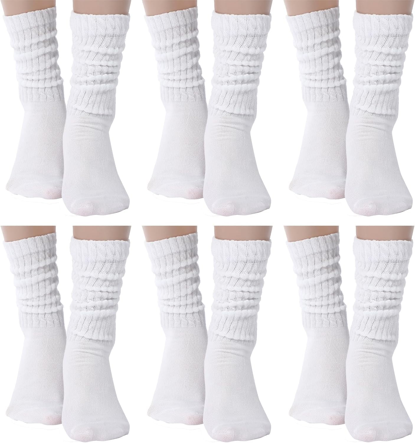 JIANFANG6 Pairs Women Slouch Fuzzy Socks Warm Cotton Scrunch Boot ...