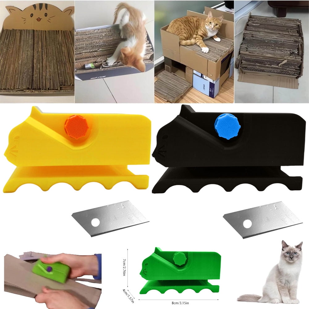 JIANGSS 2 Pack Cat-Shaped Cardboard Cutting Tool Cute Cats Projects ...