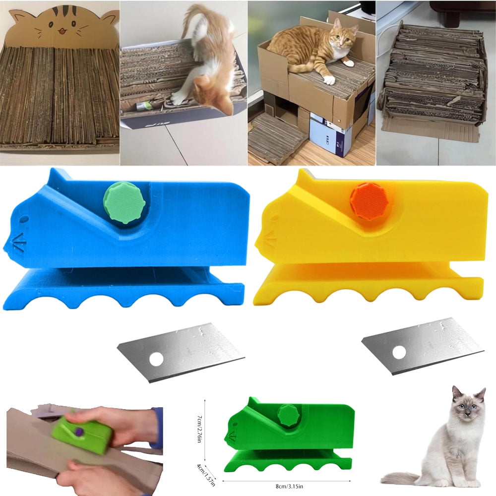 JIANGSS 2 Pack Cutter - Cardboard Cutter for Cats Scratchers, Card ...