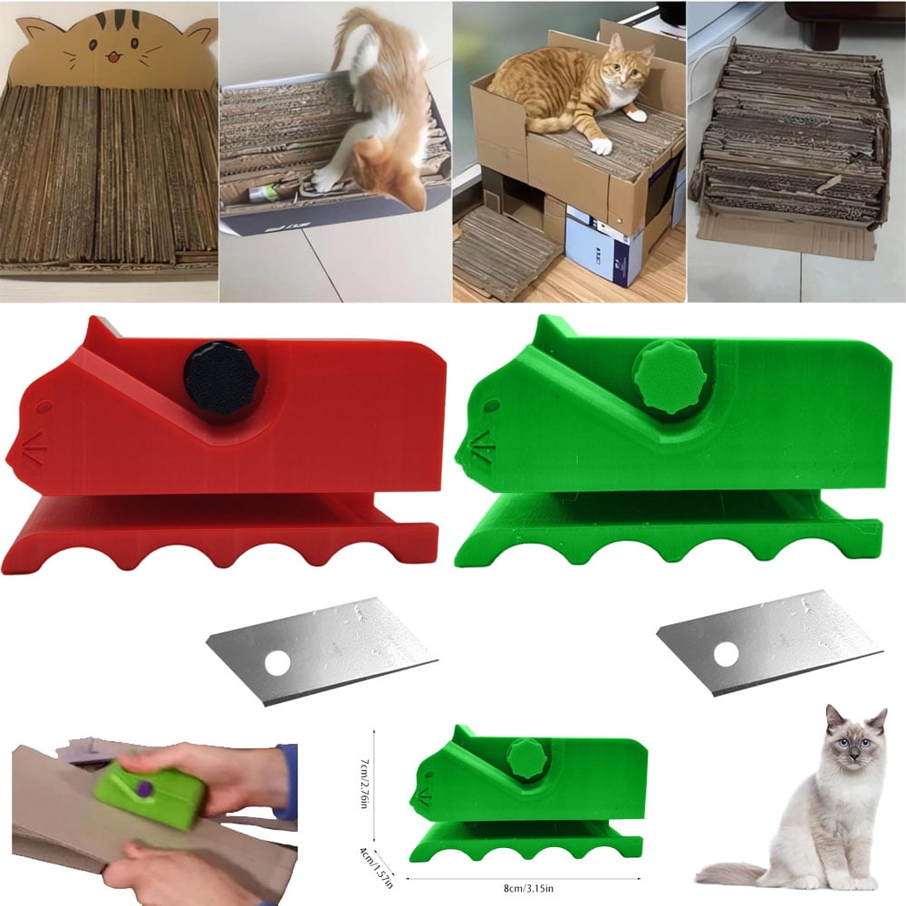 JIANGSS 2 Pack Kitty Cutter - Cardboard Cutter for Cats Scratchers ...