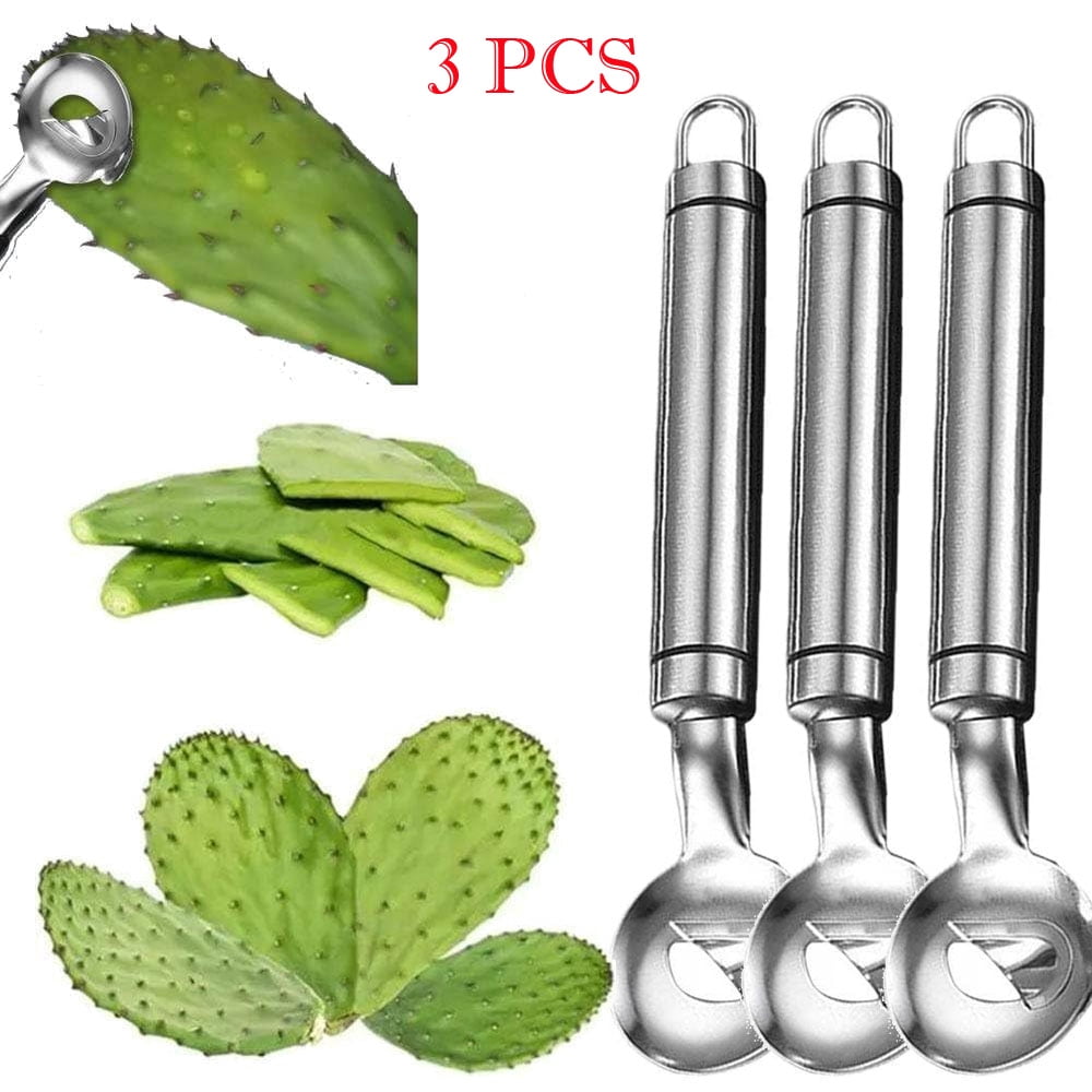 JIANGSS 3 PCS Cactus Peeler Spoon, Manual Cactus Thorn Removal Cutter ...
