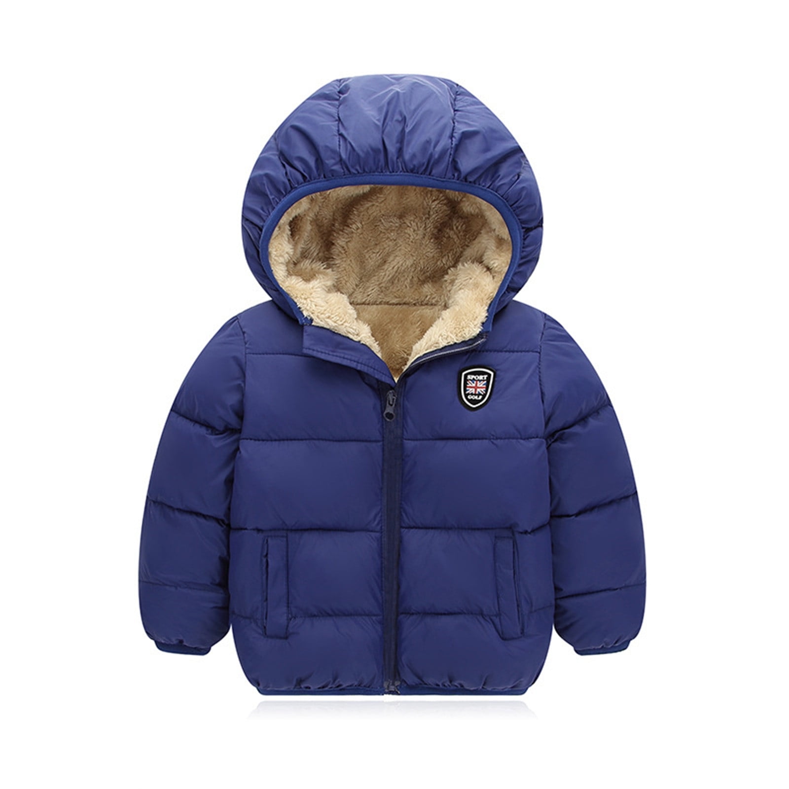JIANJIA Toddler Boys Coats & Jackets Winter Kids Solid Color Thick ...
