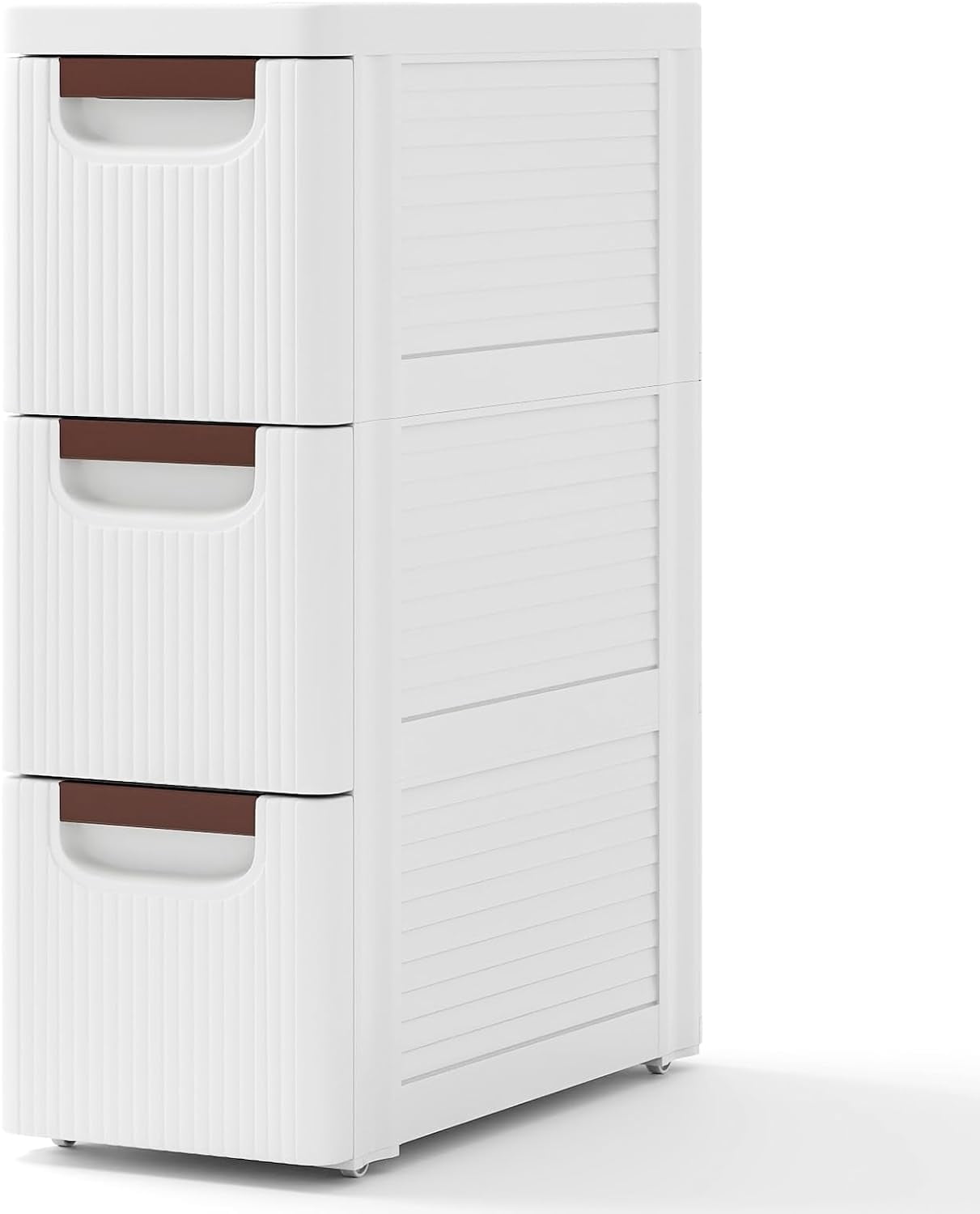 JIANYI 3 Drawers Storage Cart, Narrow Plastic Dresser, Rolling ...