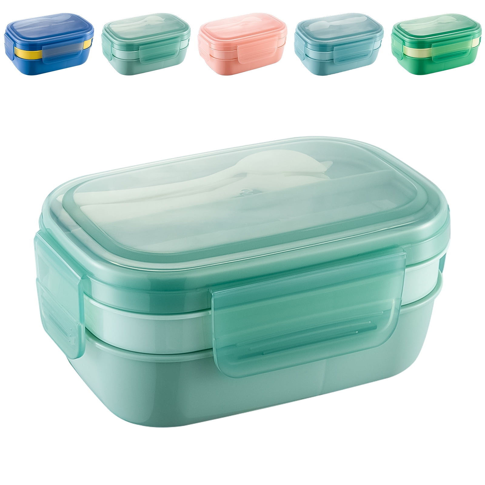 JIAOCHU Adult Lunch Box,3 Stackable Bento Lunch Containers for Adults ...