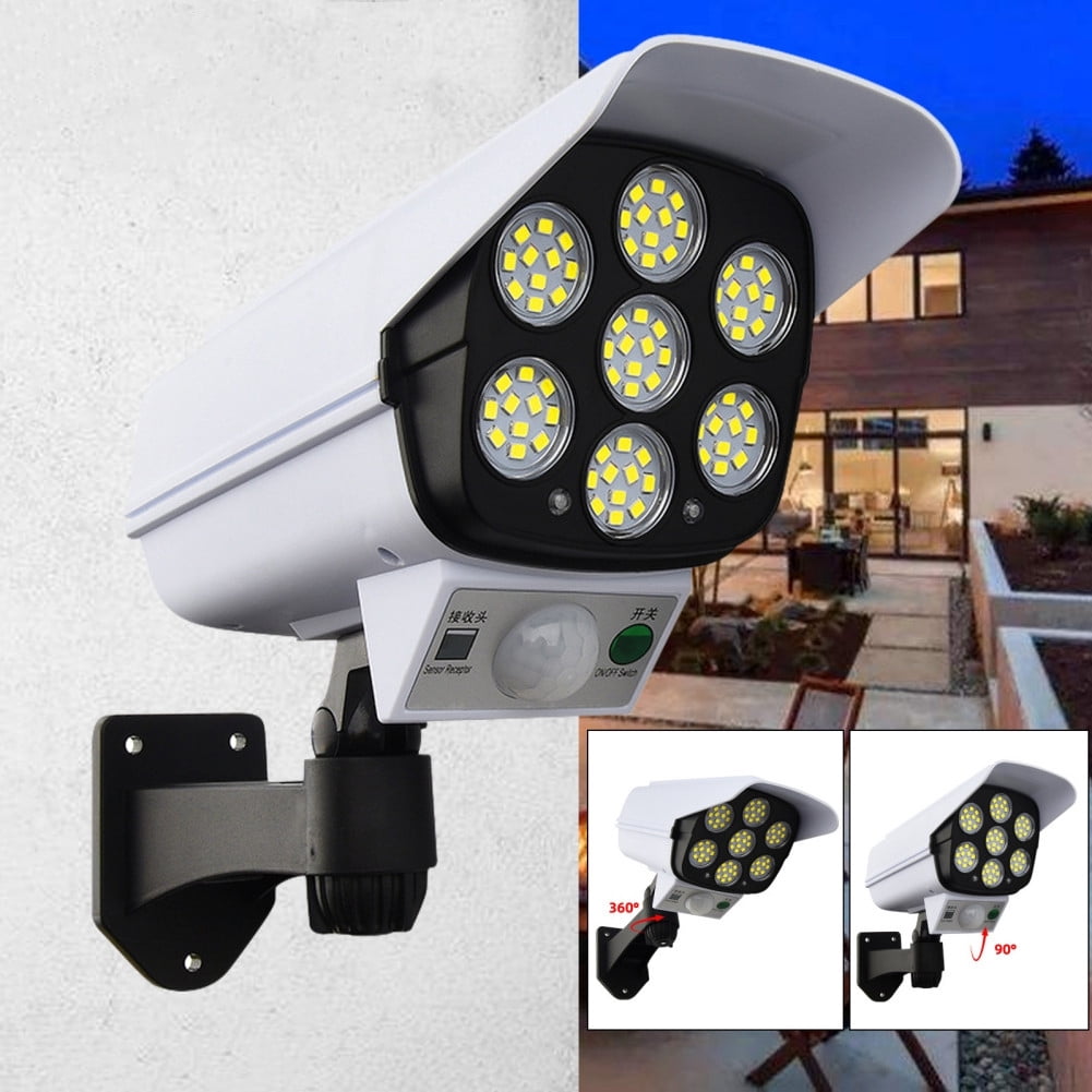 JIAOCHU Fake Camera 77 LED Solar Motion Sensor Light Outdoor IP65 ...