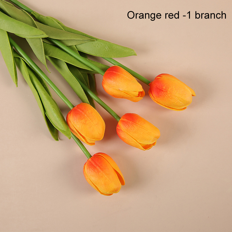 JIAOCHU Faux Tulips, 5 Pcs White Pink Artificial Flowers with Paper Bag ...