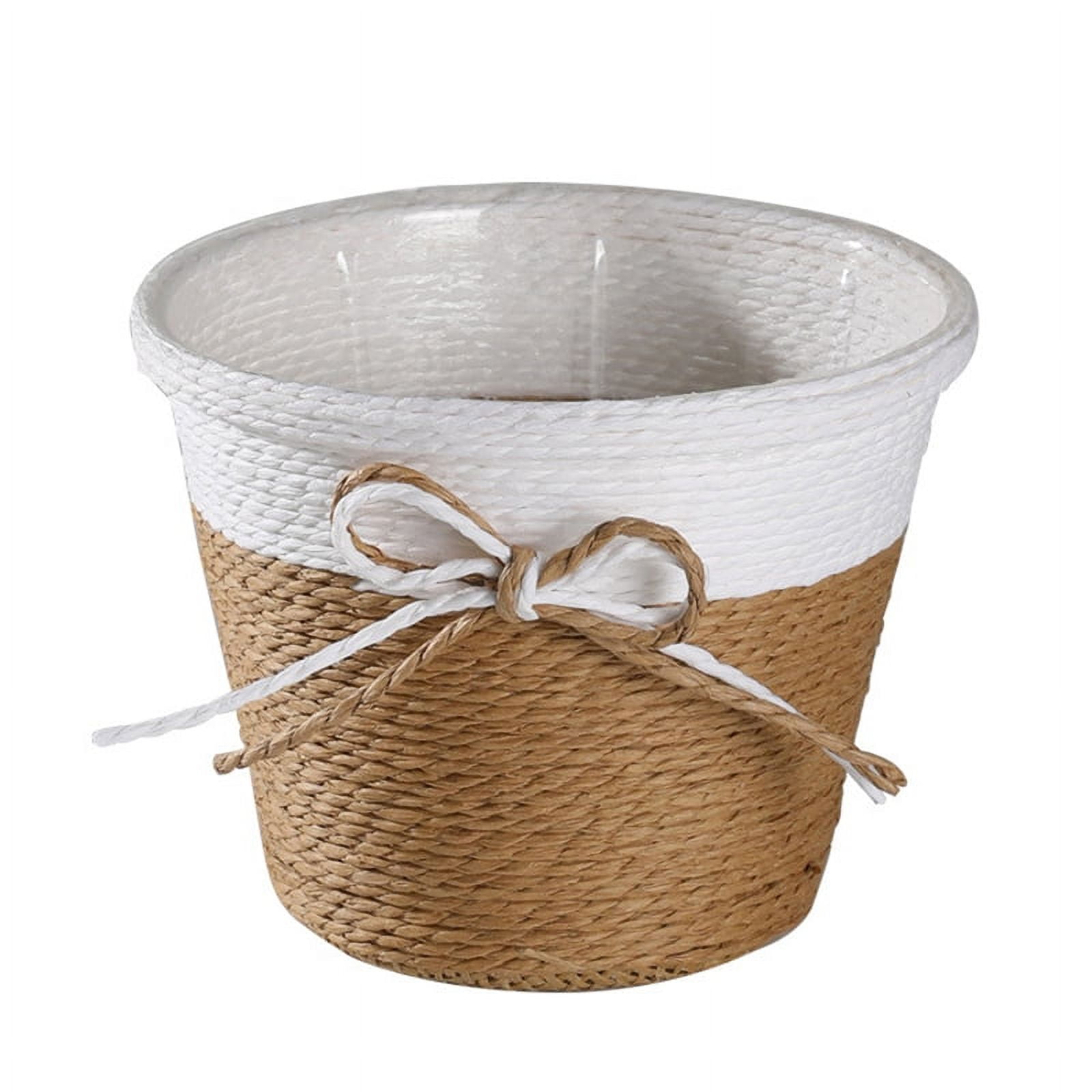 JIAOCHU Small Cotton Rope Plant Basket Woven Plant Coiled Basket ...