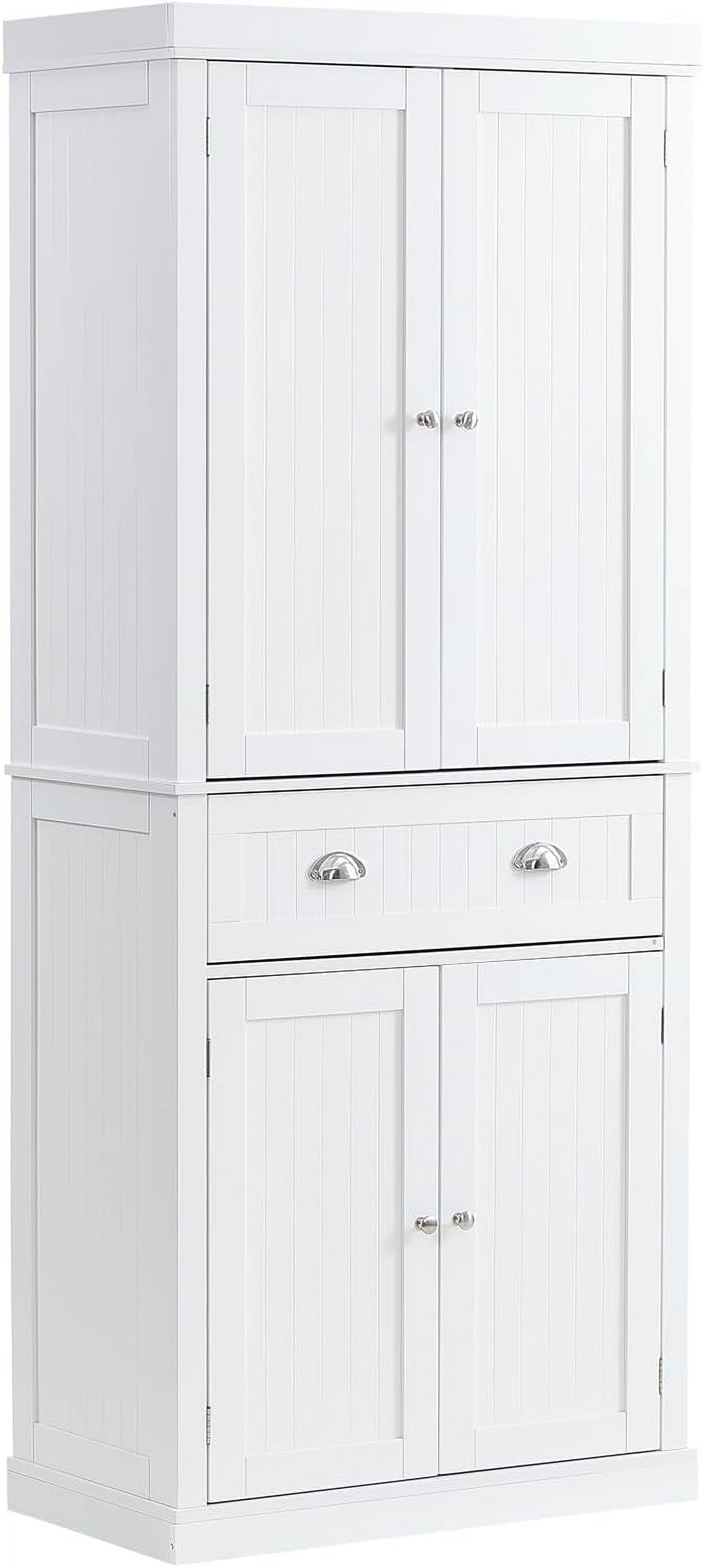 JIAQI 72" Tall Storage Cabinet with Doors, Drawer, 3 Adjustable Shelves ...