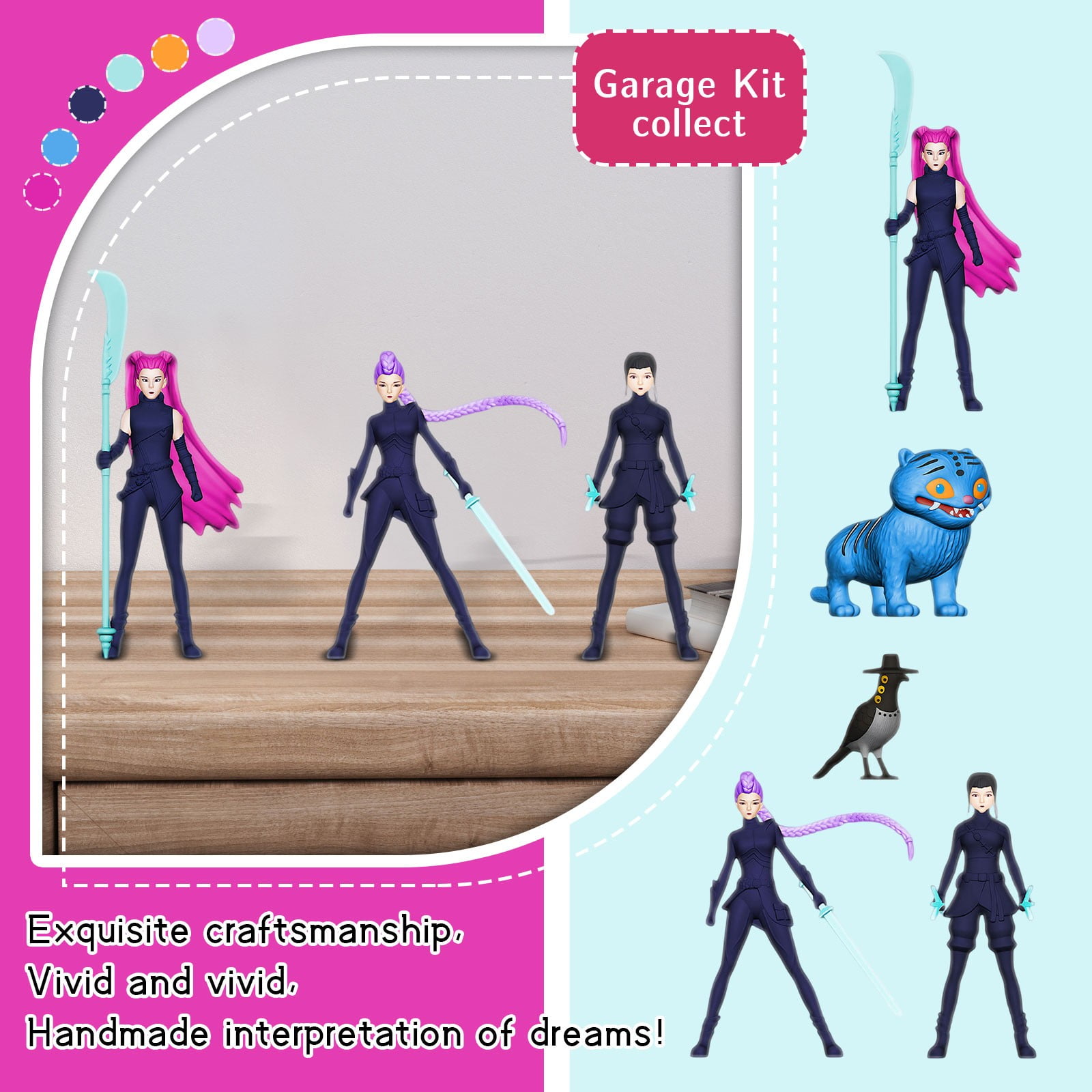JIASEN 3D Printed Kpop Demon Hunters Figures Toy,5PC Kpop Demon Hunters ...