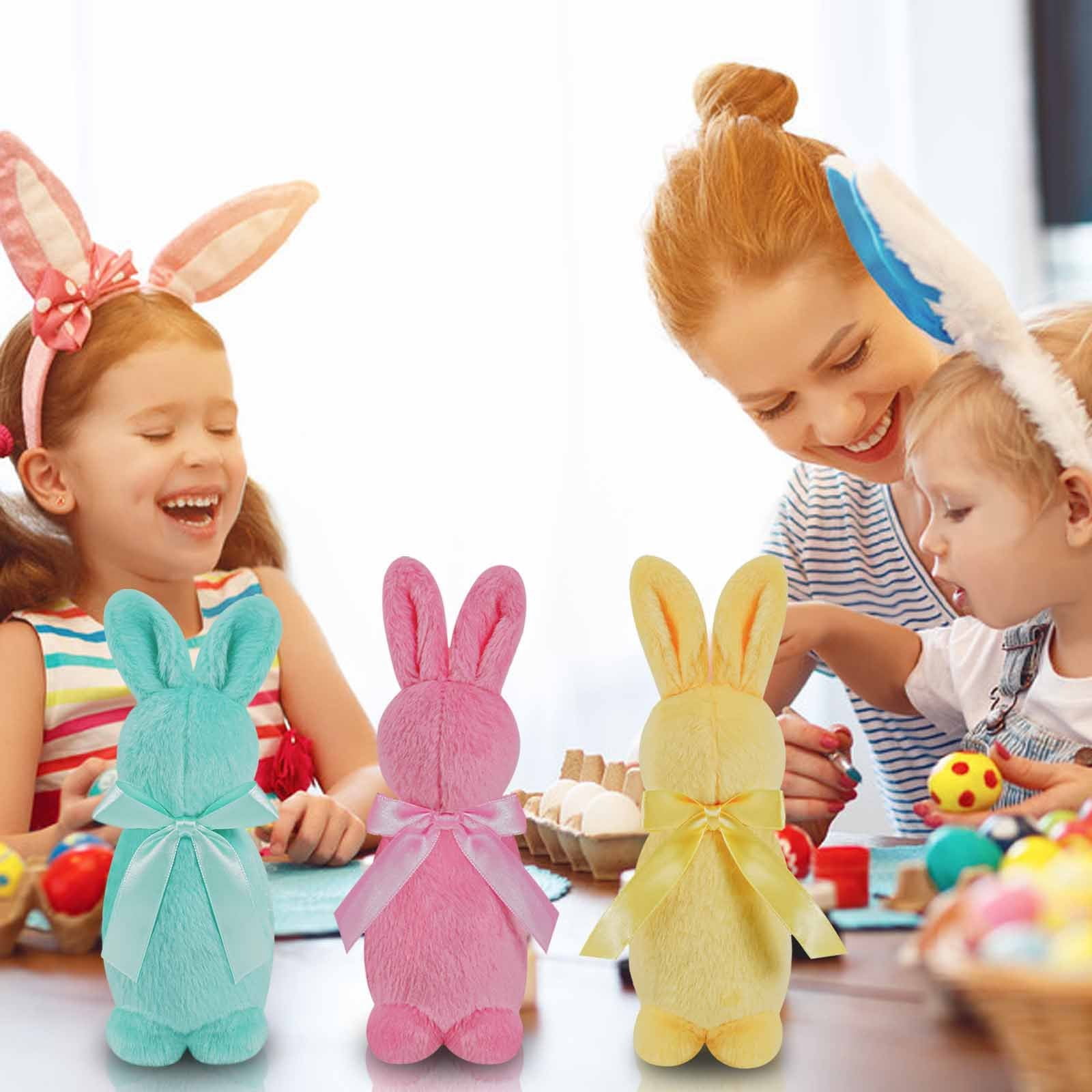 JIASEN Easter Bunny Flocked Tabletop Decorations, 7 1/2" - 3 Pc ...