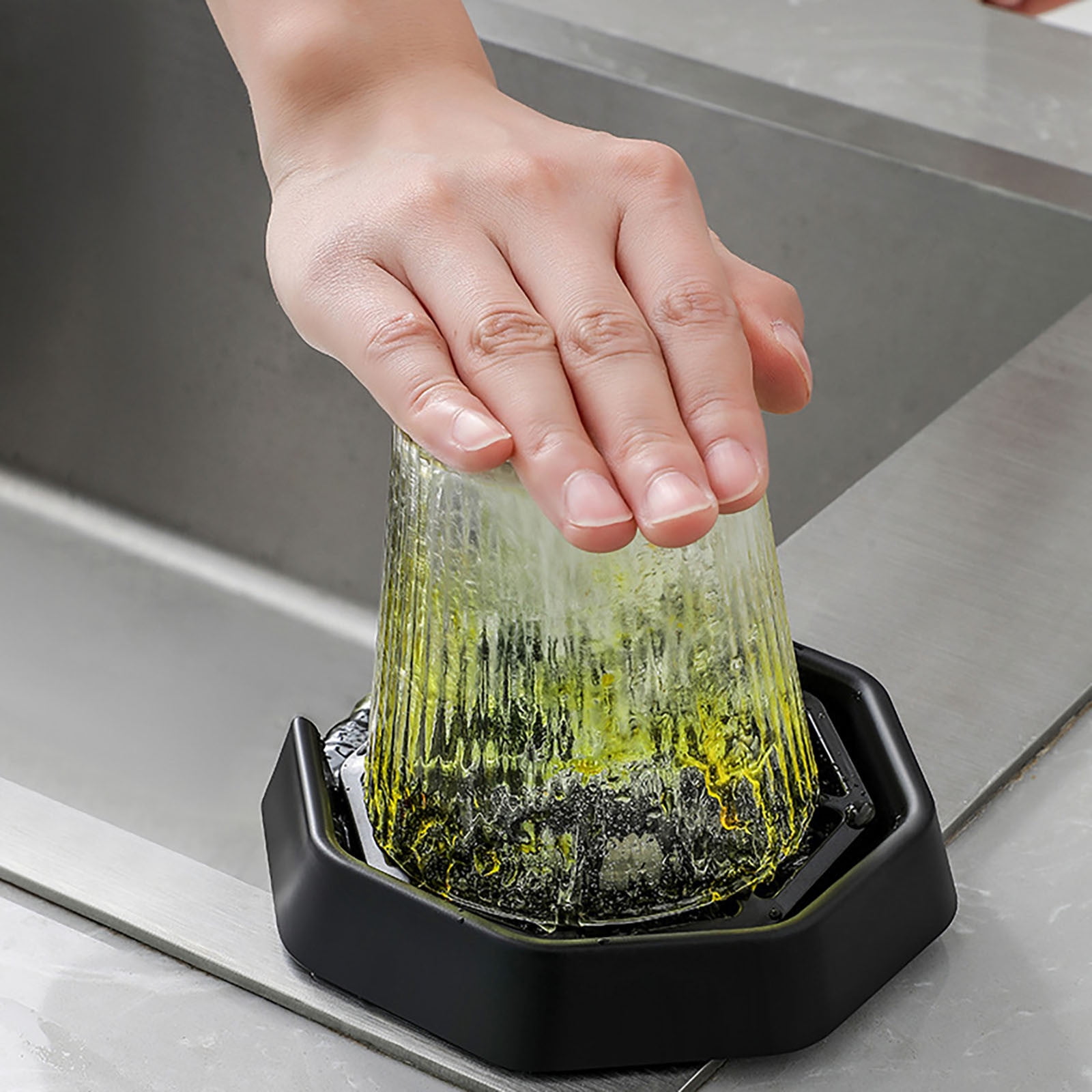 JIASEN Kitchen Sink Glass Rinser, Bar Bottle Washer, Cup Cleaner with ...