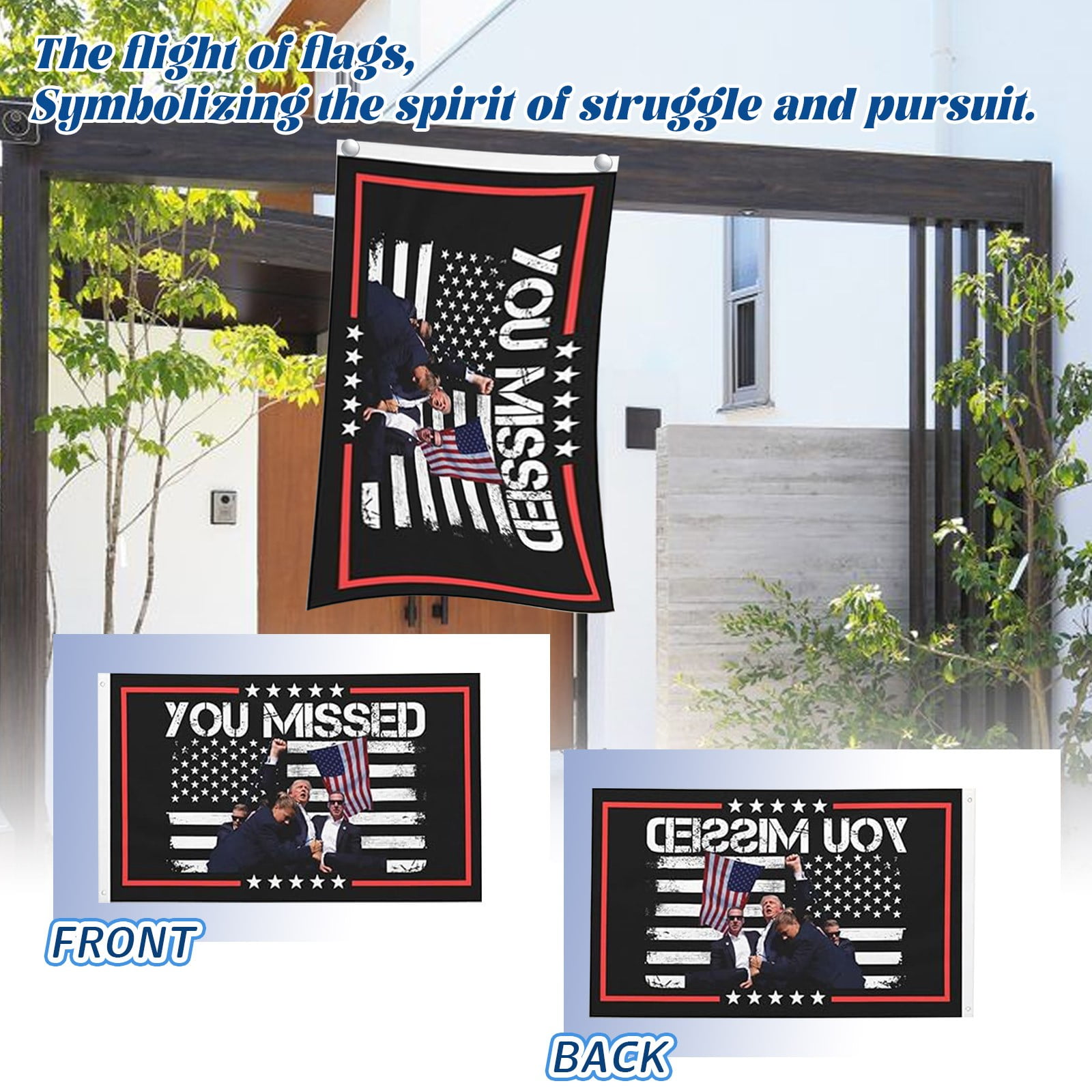 JIASEN Trump 2024 Flag 18" x 12" Outdoor Flag-Donald Trump Take America ...