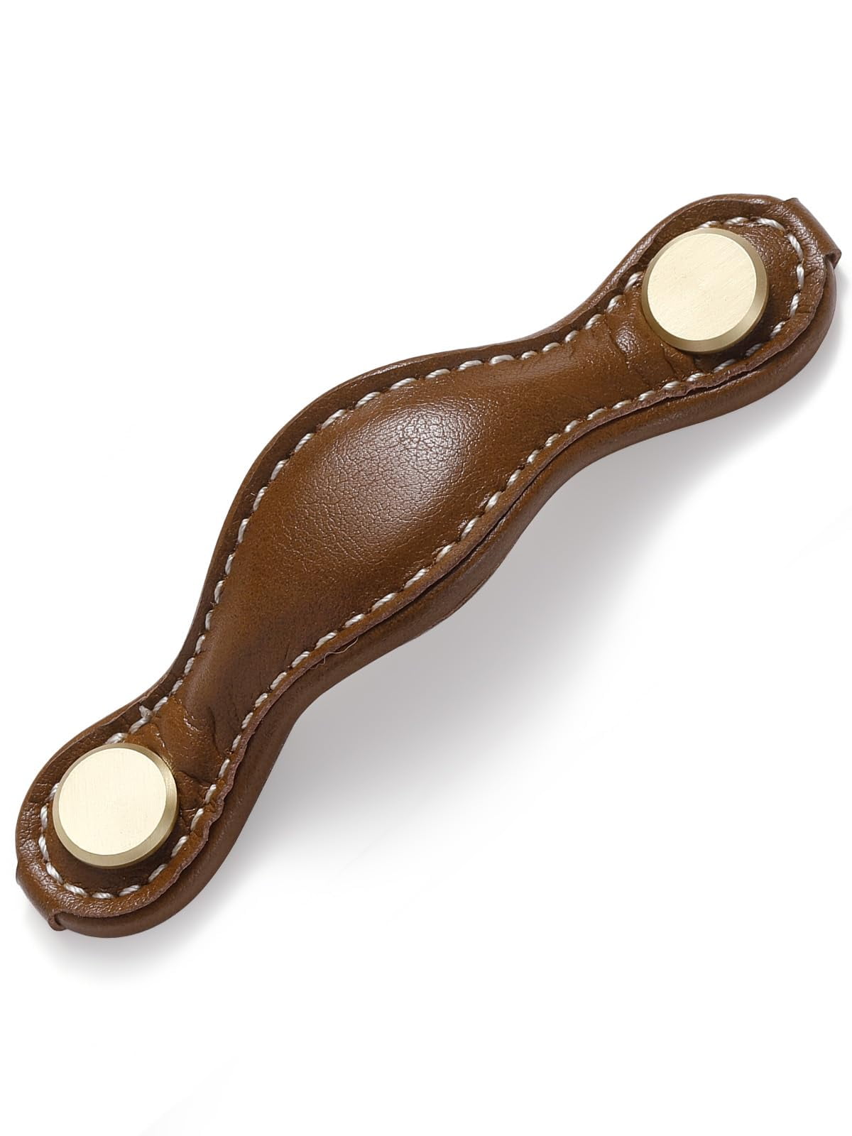 JIASENBAO Brown Leather Drawer Pulls 5 Pack 3"(76mm) Leather Handles Knobs for Cabinets Drawers ...