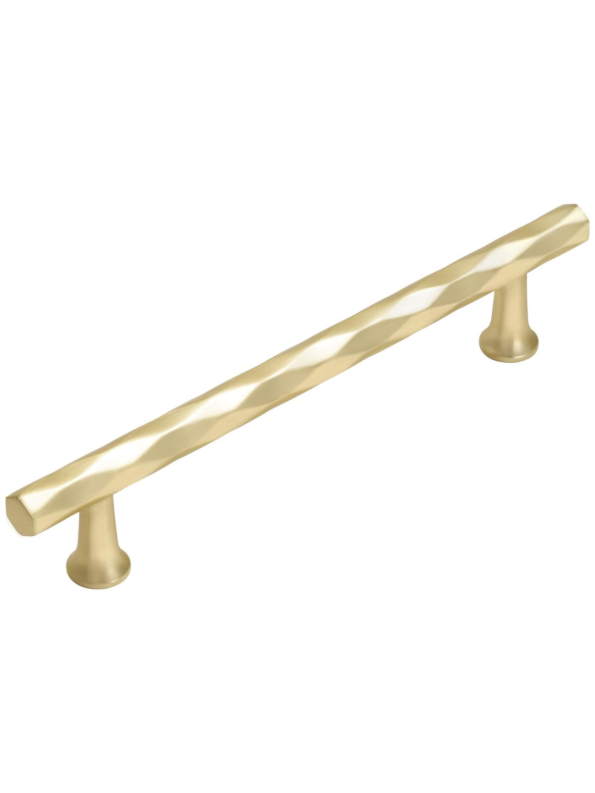 JIASENBAO Brushed Gold Cabinet Pulls 5" Hole Center 20 Pack Hammered Brass Cabinet Handles ...