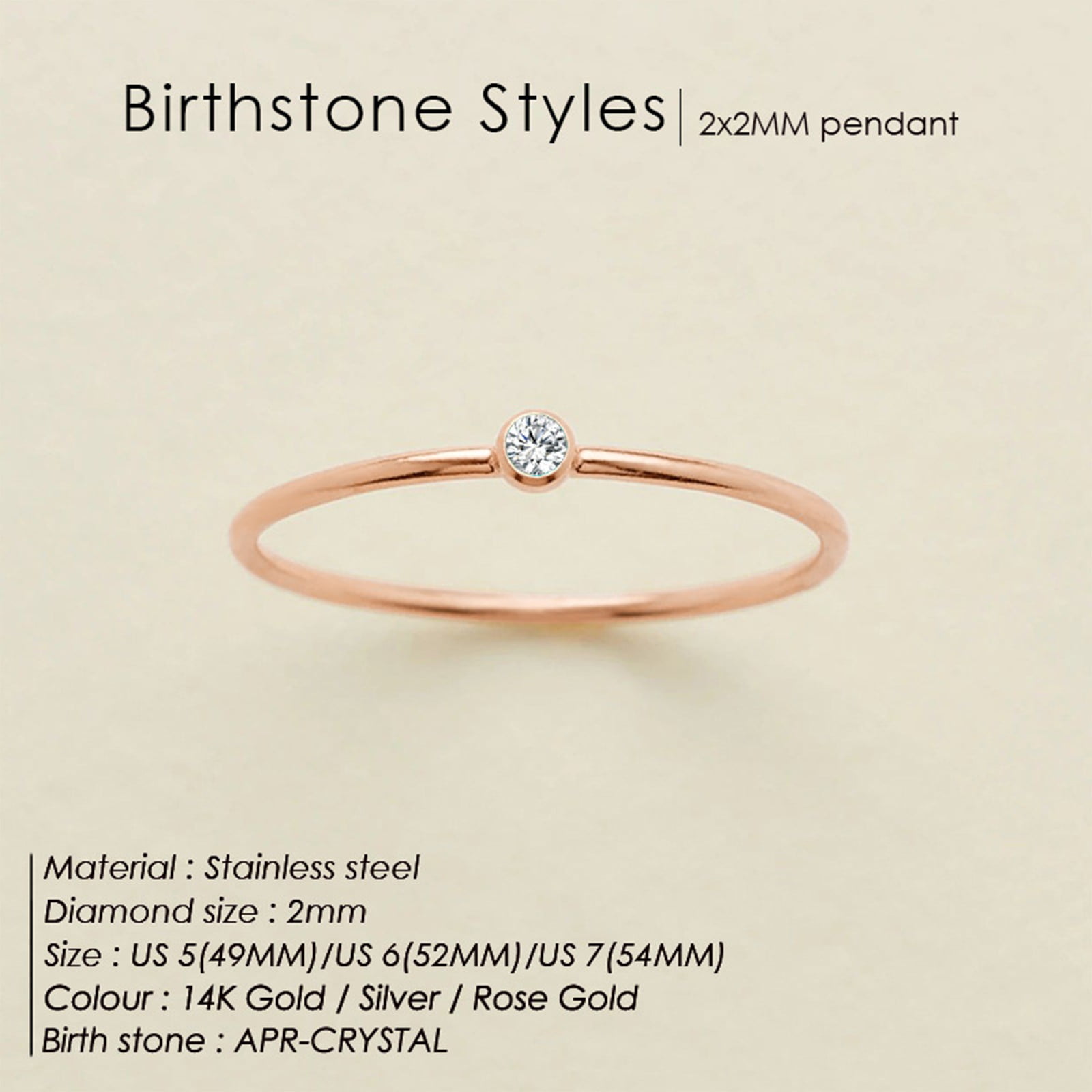 JIASONJY Birthstone Rings for Women Non Tarnish Trendy Stackable ...